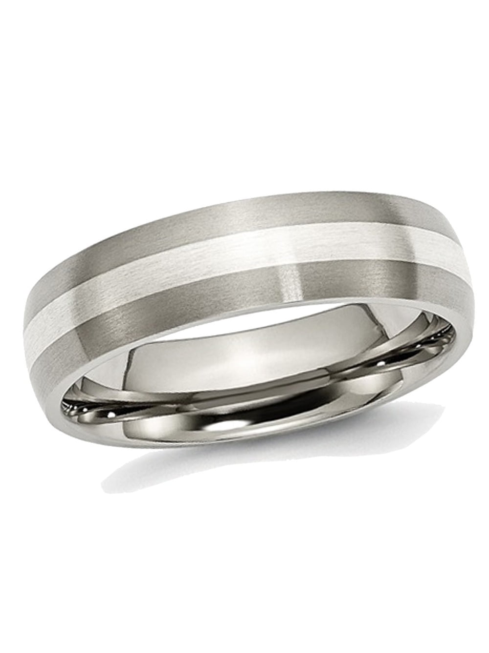 Mens Chisel 6mm Comfort Fit Satin Titanium Wedding Band Ring with ...