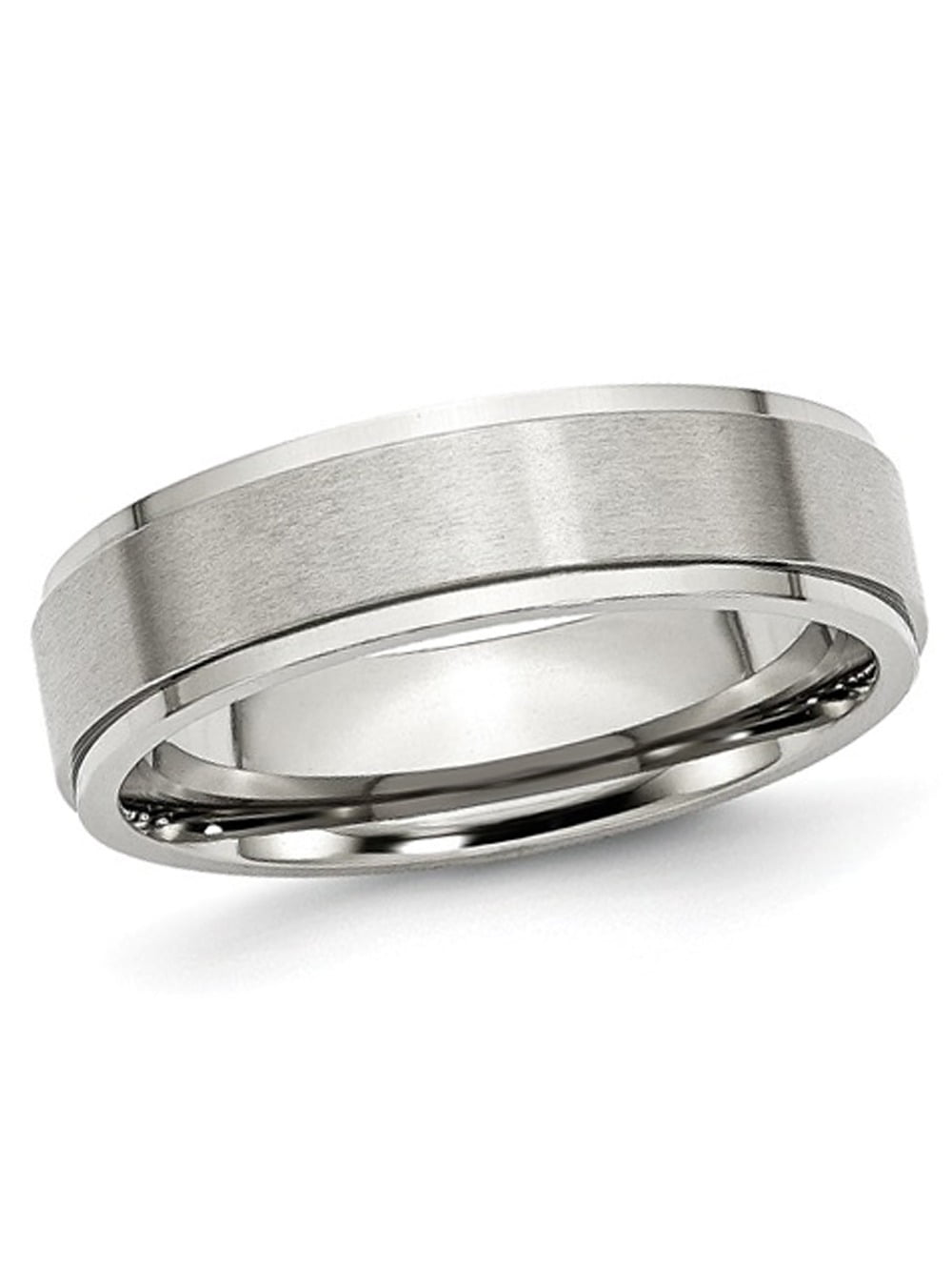 Mens Chisel 6mm Satin Stainless Steel Comfort Fit Wedding Band Ring ...