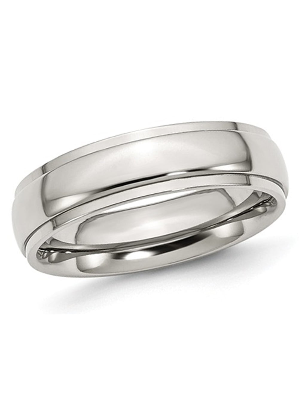 Mens Chisel 6mm Stainless Steel Ridged Wedding Band Ring - Walmart.com