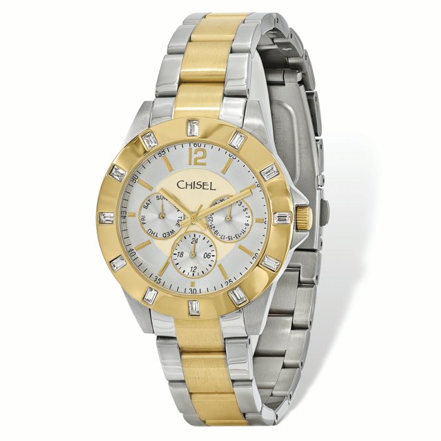 Mens Chisel IP-plated 2-tone Stainless Steel Silver Dial Watch ...