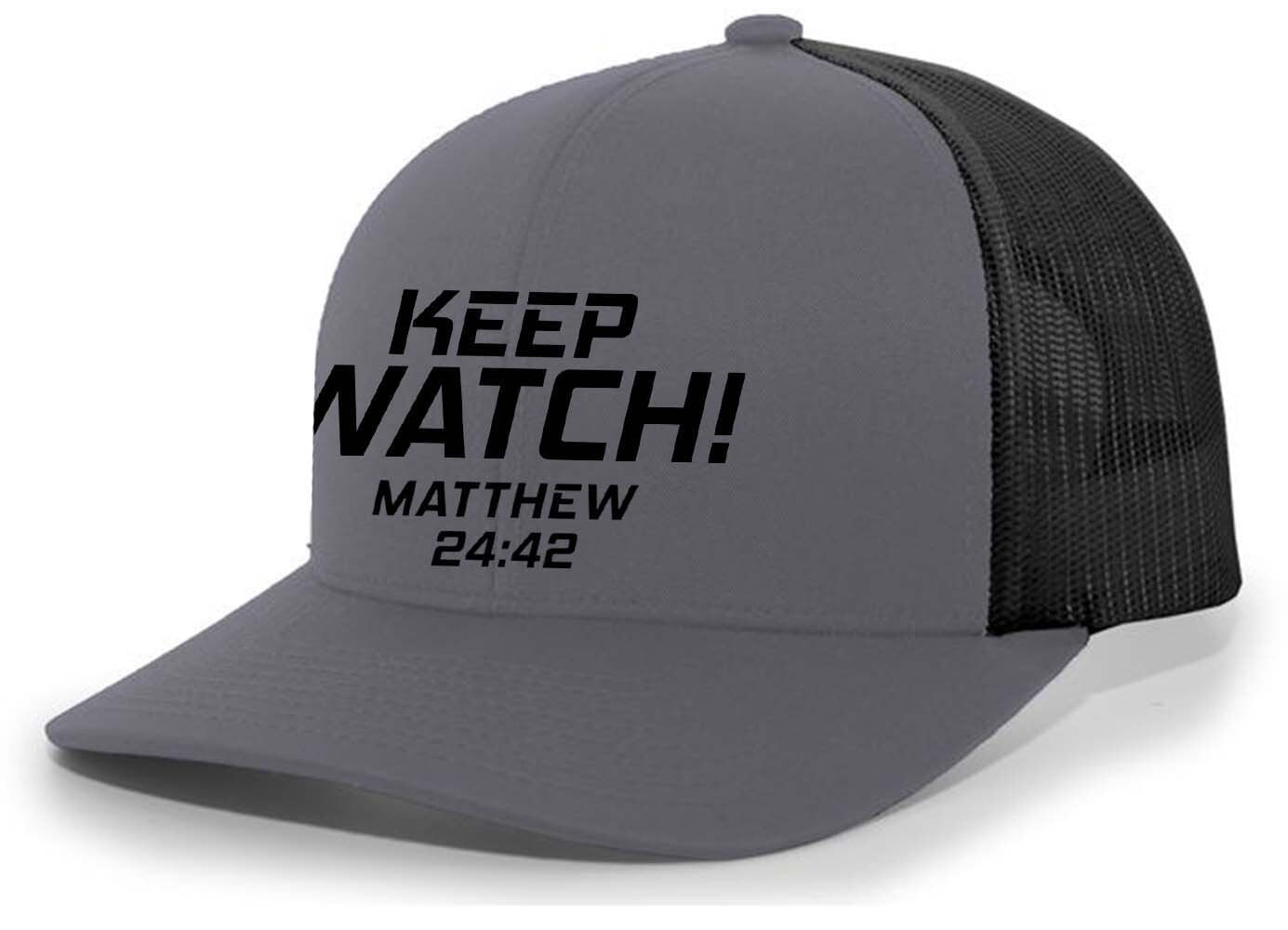Mens Christian Hat Embroidered Keep Watch Matthew 24:42 Scripture Mesh ...