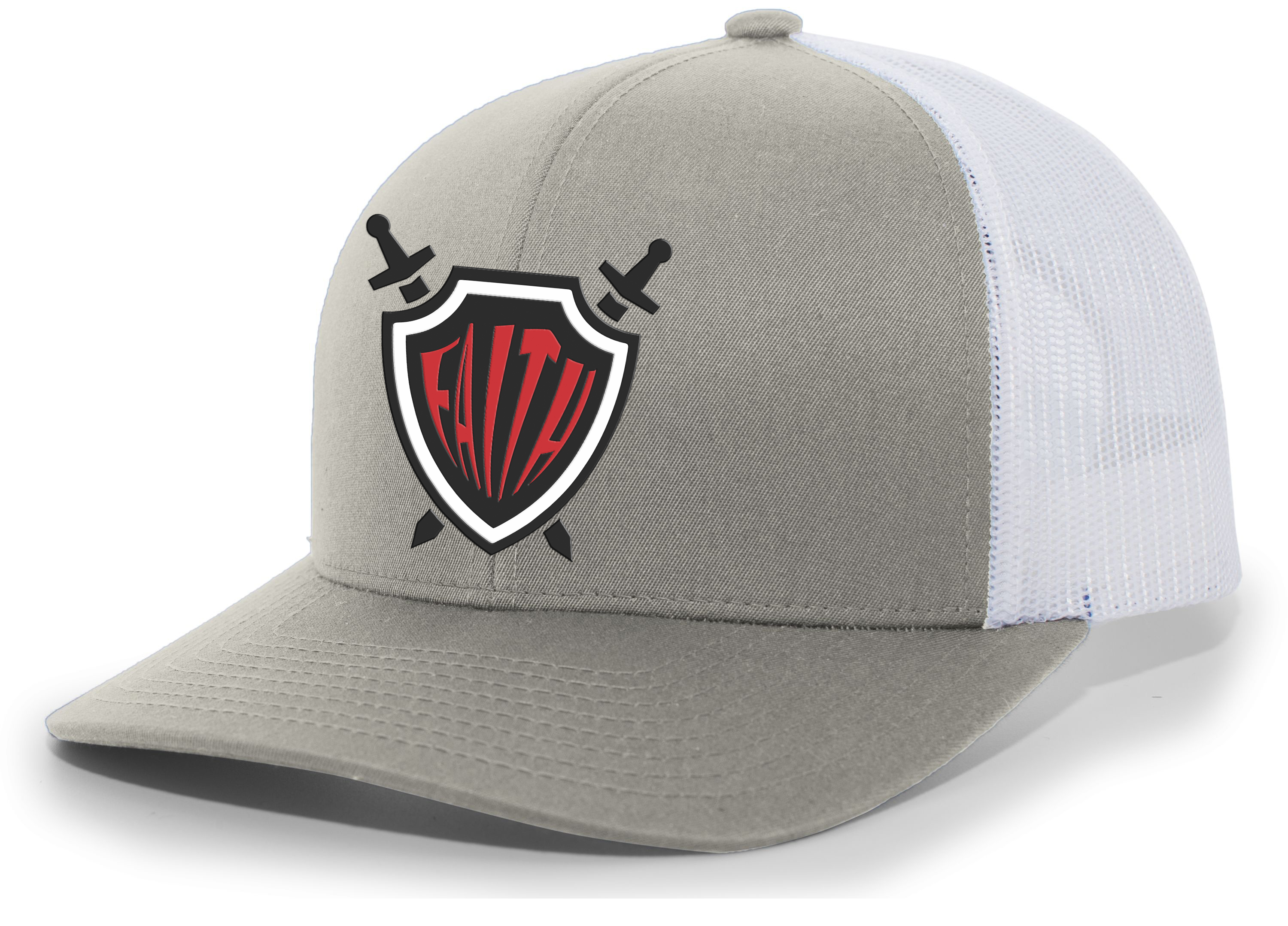 Mens Christian Hat Faith Shield Christ Faith Mesh Back Trucker Hat ...