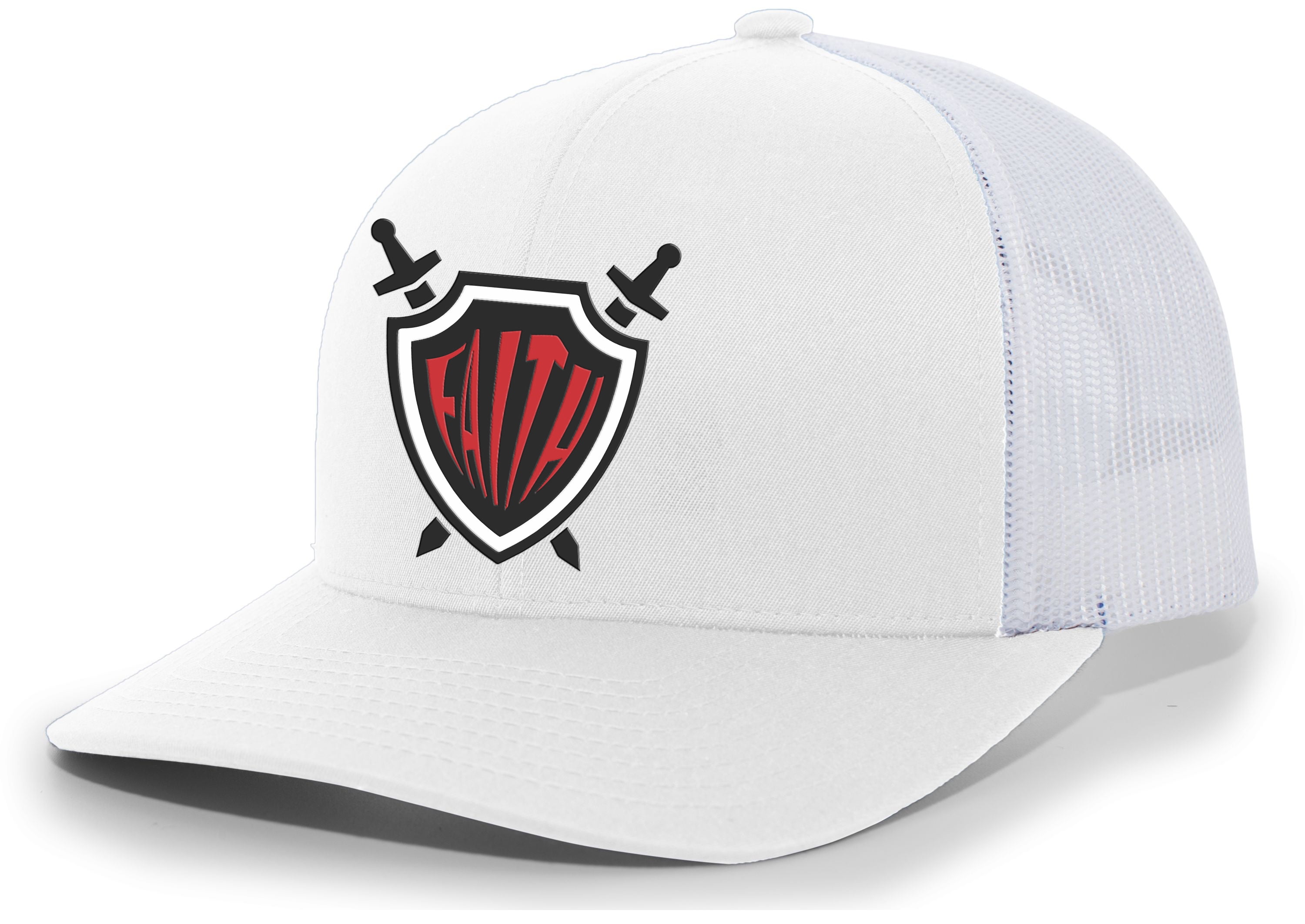 Mens Christian Hat Faith Shield Christ Faith Mesh Back Trucker Hat ...