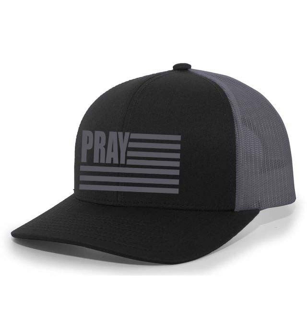 Mens Christian Hat Pray American Flag USA Patriotic Christian Mens Mesh ...