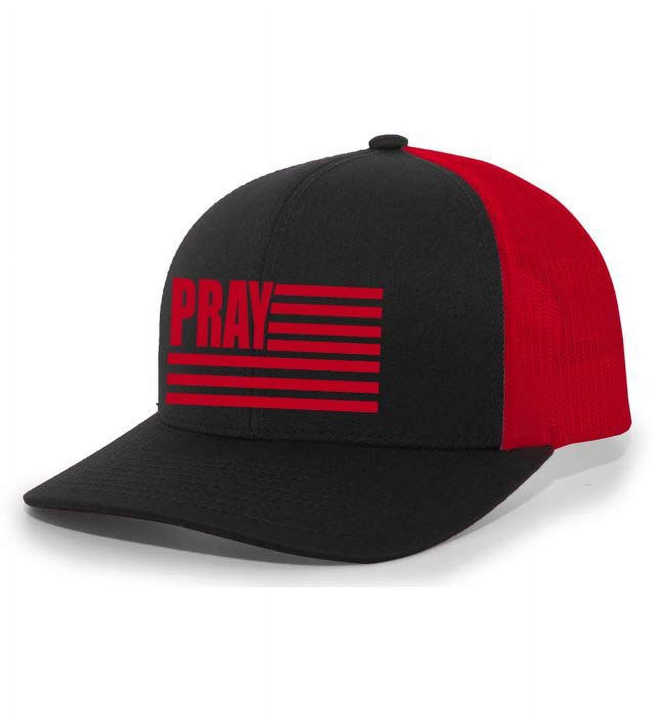 Mens Christian Hat Pray American Flag USA Patriotic Christian Mens Mesh ...