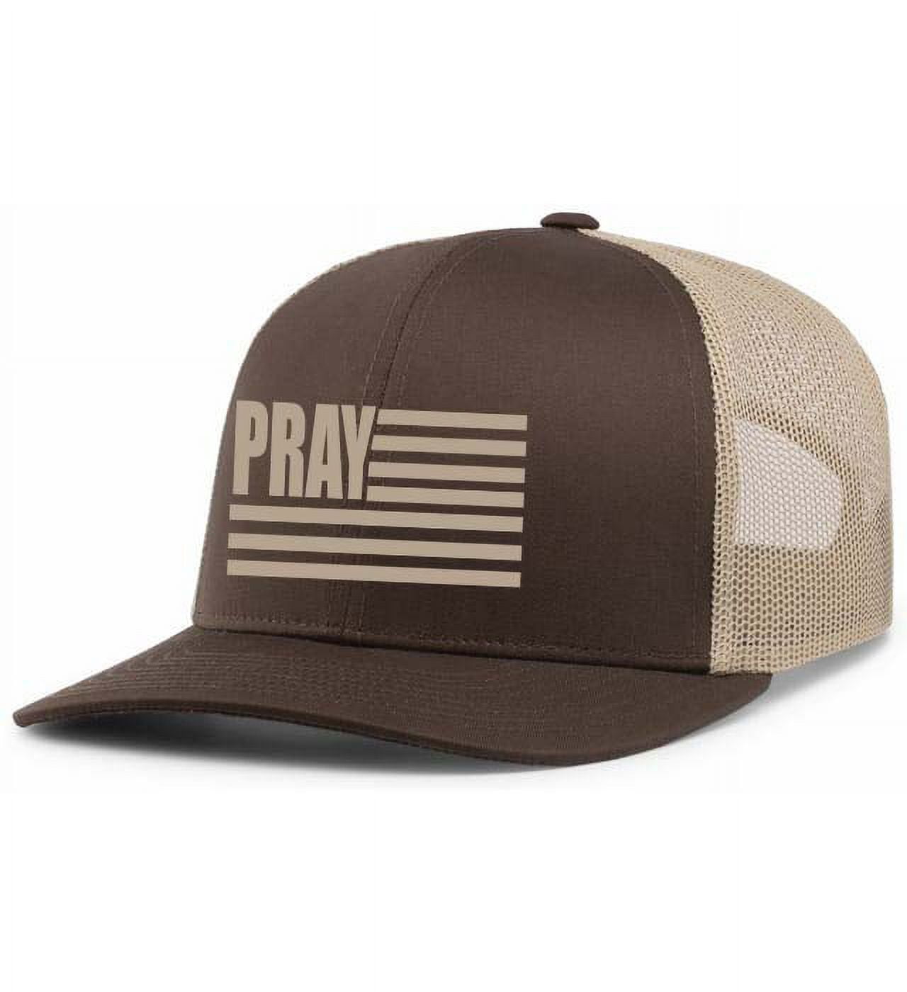 Mens Christian Hat Pray American Flag USA Patriotic Christian Mens Mesh ...