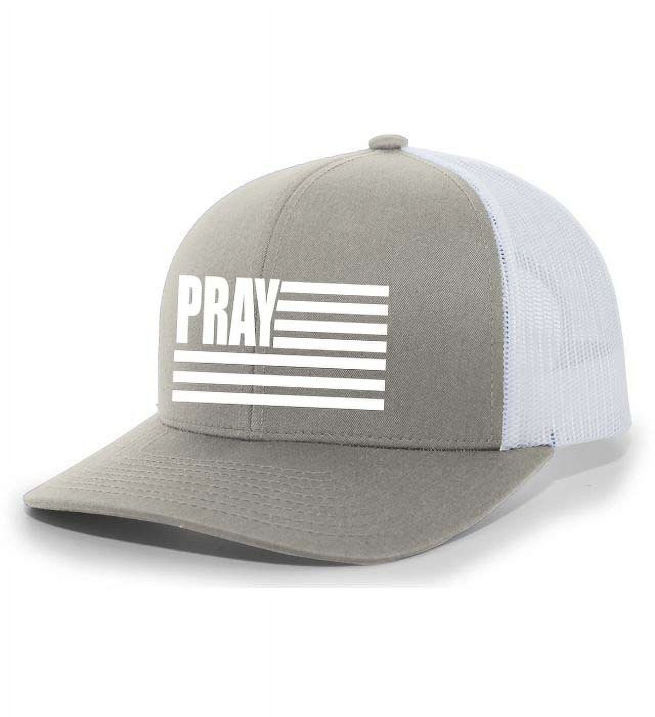 Mens Christian Hat Pray American Flag USA Patriotic Christian Mens Mesh ...