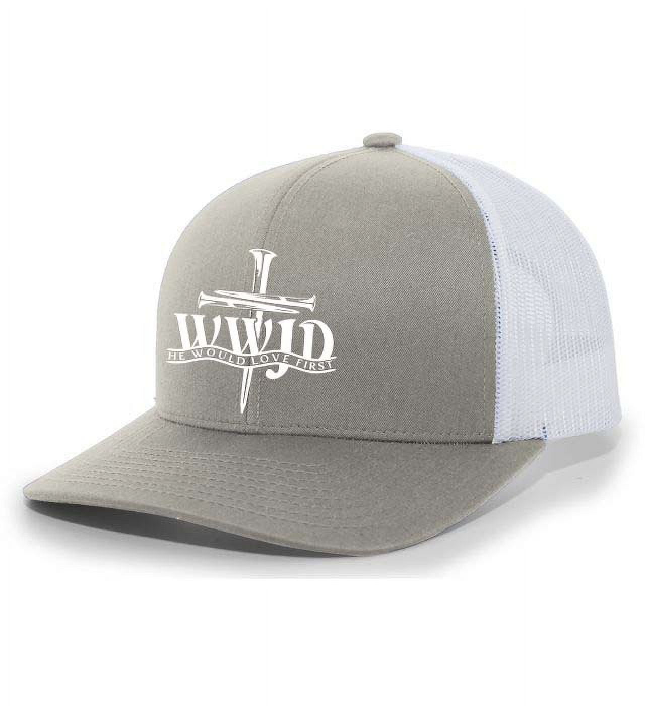 Mens Christian Hat WWJD He Would Love Mens Mesh Back Trucker Hat ...