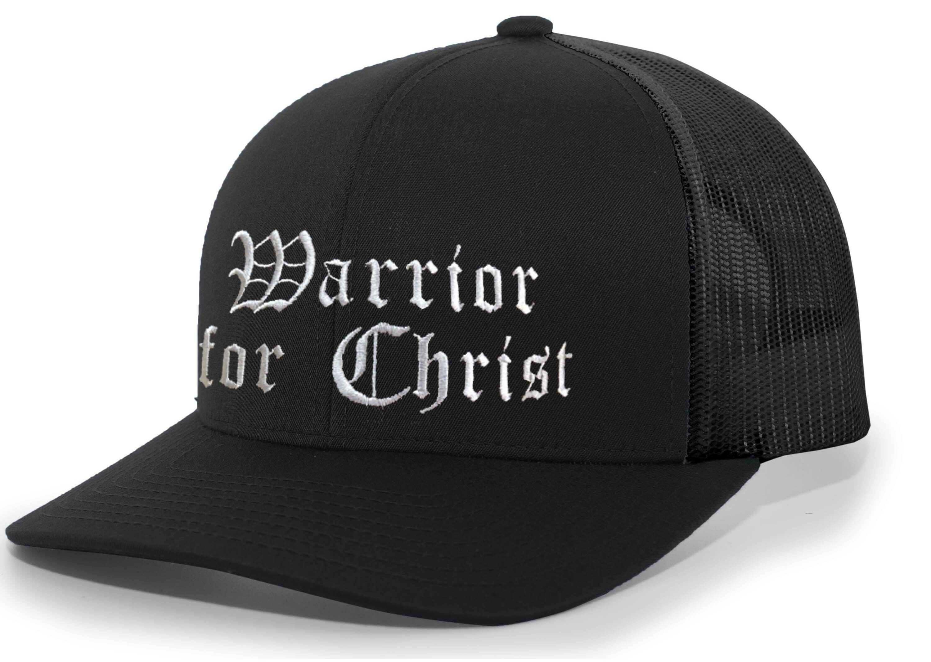 Mens Christian Hat Warrior for Christ Mens Christian Mesh Back Trucker ...