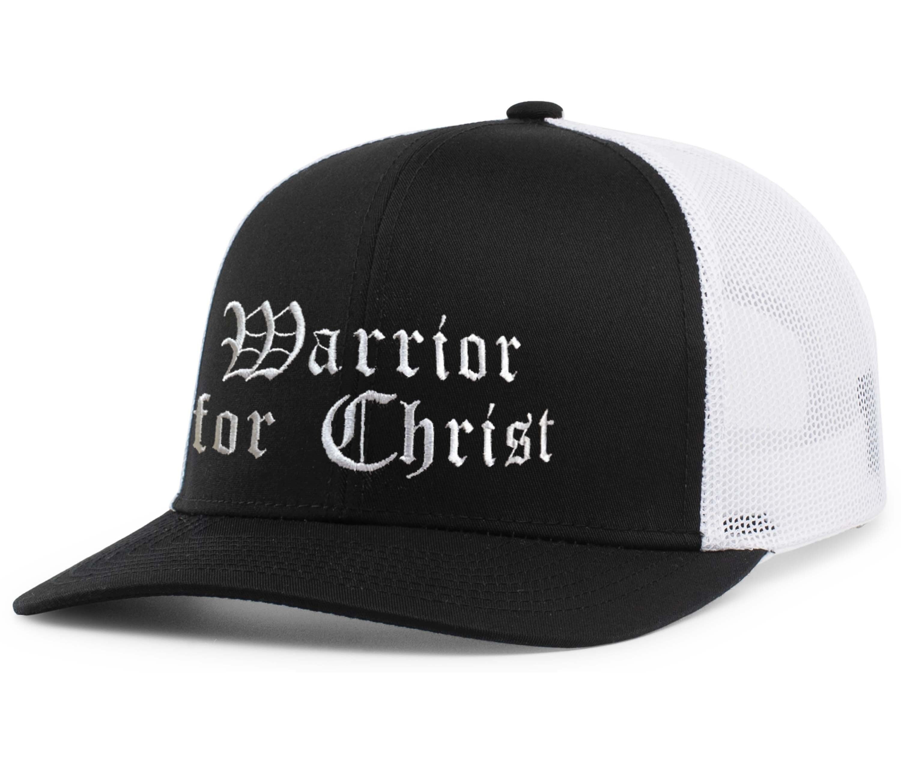 Mens Christian Hat Warrior for Christ Mens Christian Mesh Back Trucker ...