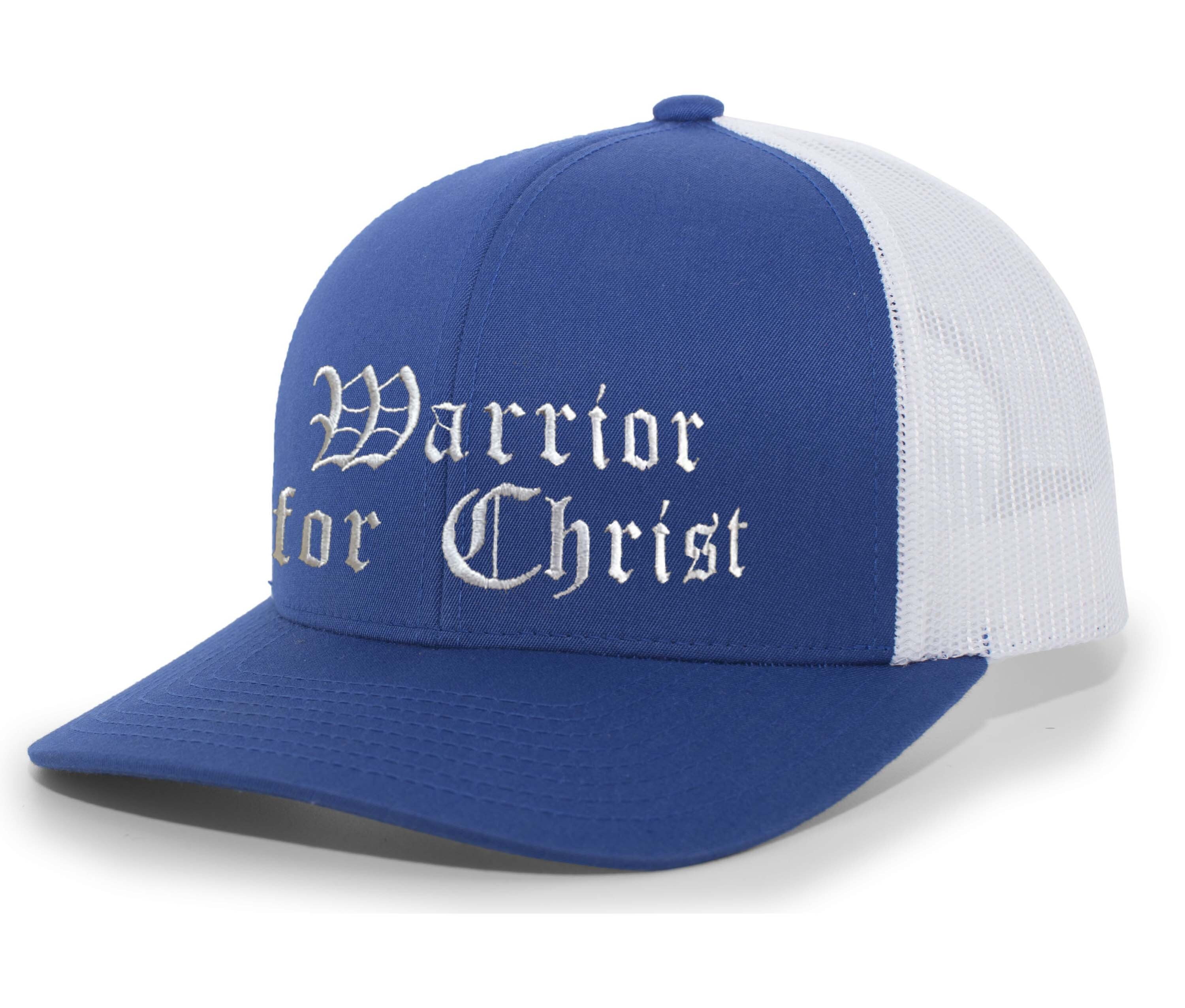Mens Christian Hat Warrior for Christ Mens Christian Mesh Back Trucker ...