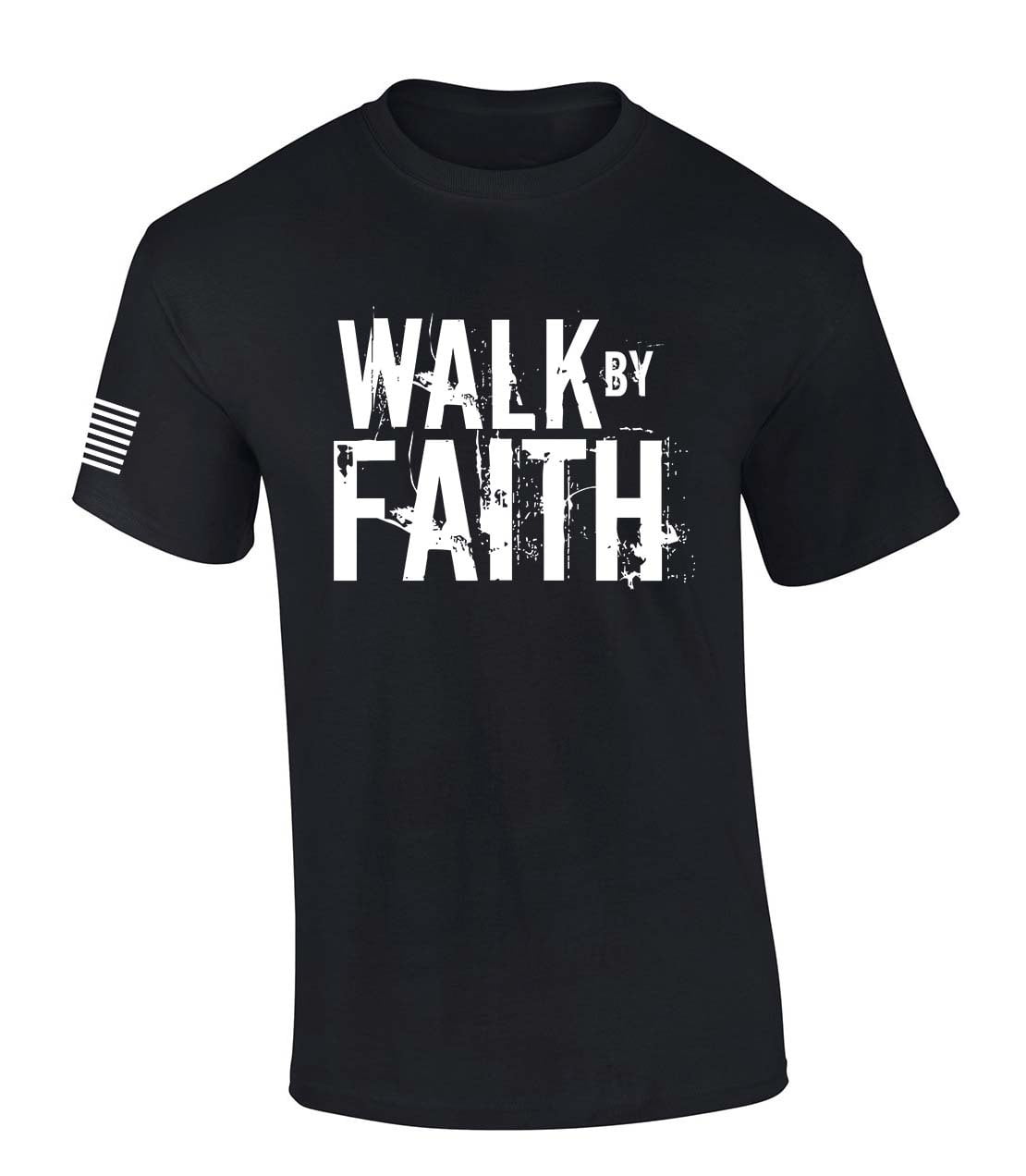 Mens Christian Shirt Distressed Walk By Faith Not By Sight Scripture ...