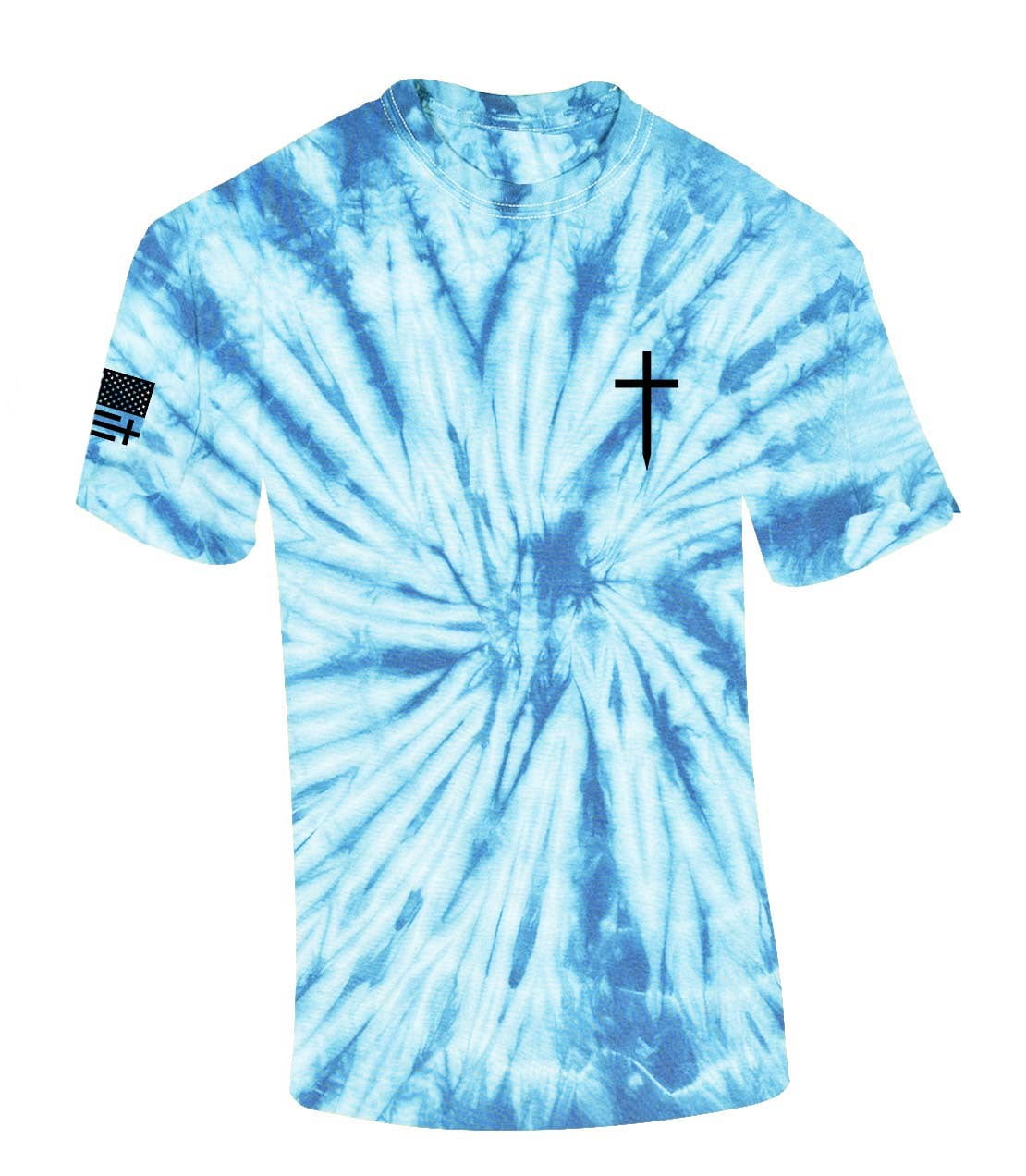 Mens Christian Shirt Faith Cross Crest American Flag Sleeve T-shirt ...