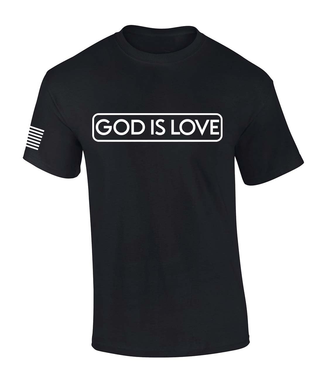Mens Christian Shirt God Is Love Scripture American Flag Sleeve T-shirt ...