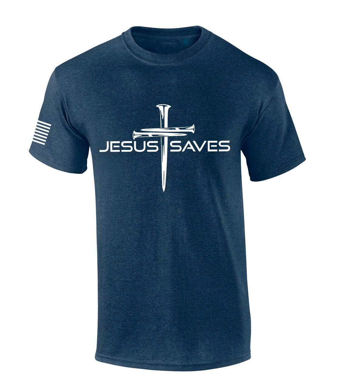 Mens Christian Shirt Nail Cross Jesus Saves Short Sleeve T-shirt ...