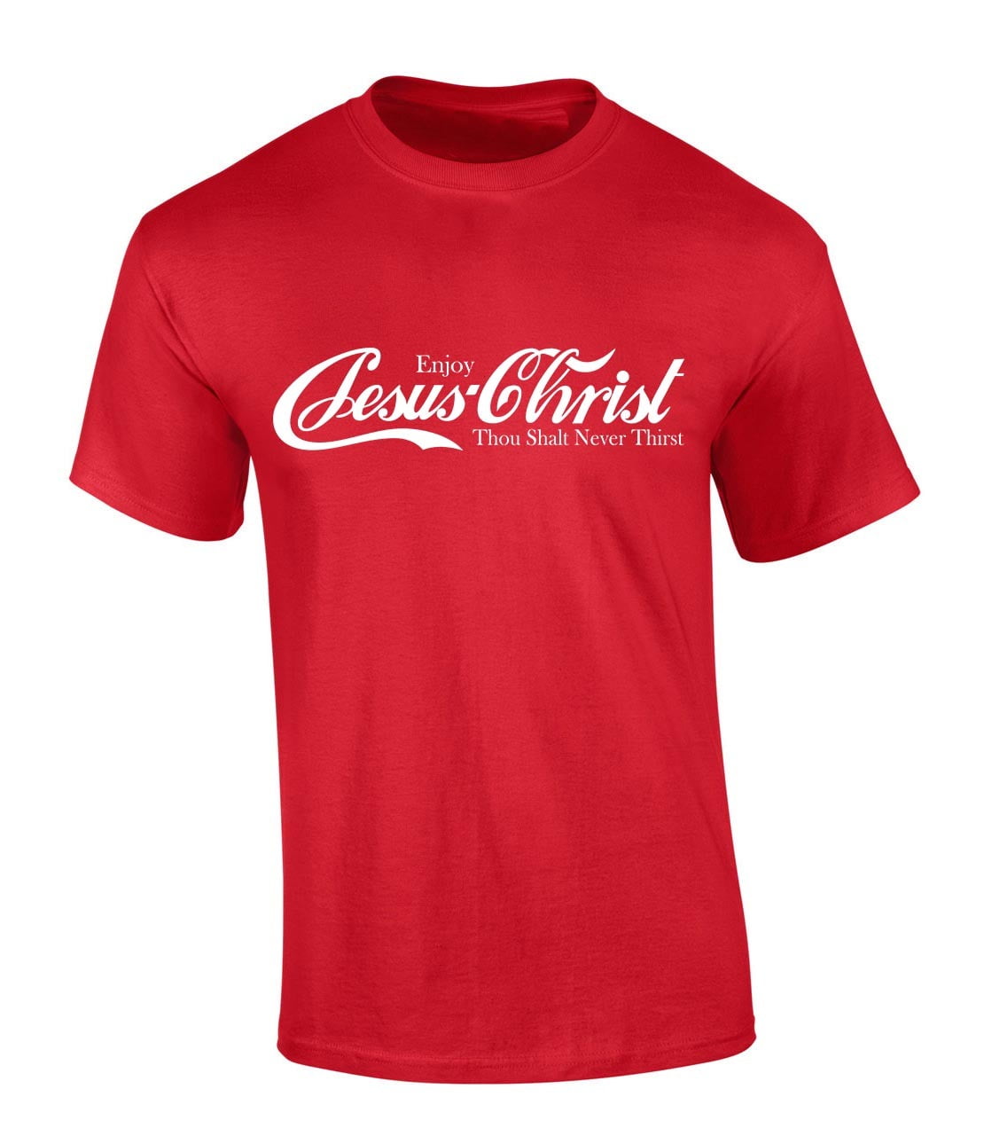 Mens Christian Tshirt Enjoy Jesus Christ Soda Logo Parody Short Sleeve ...