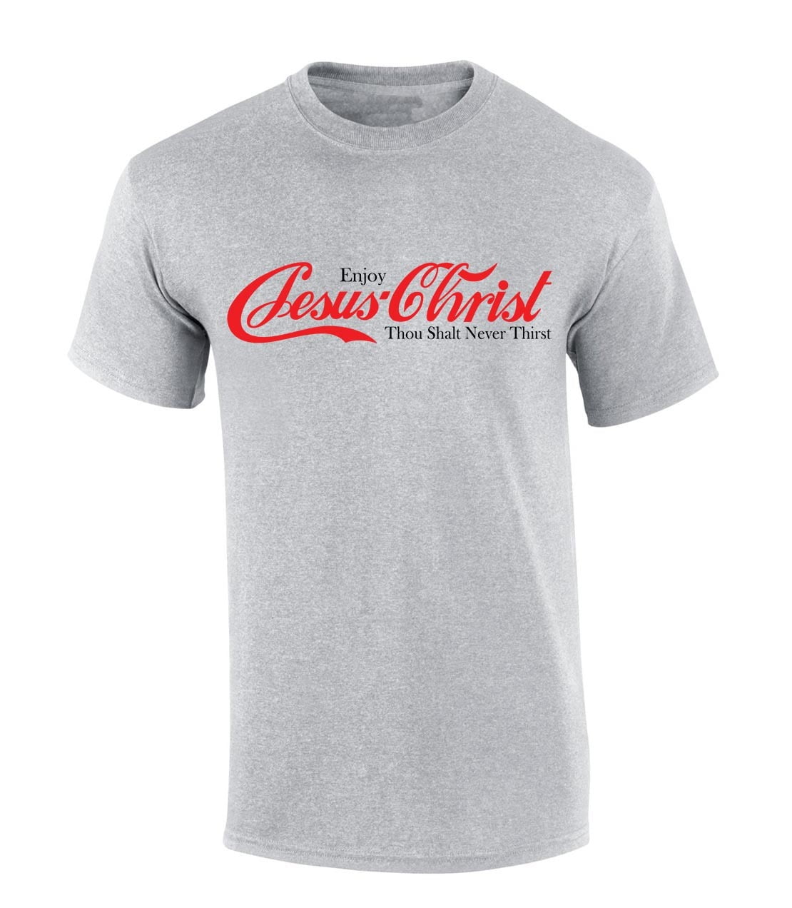 Mens Christian Tshirt Enjoy Jesus Christ Soda Logo Parody Short Sleeve ...