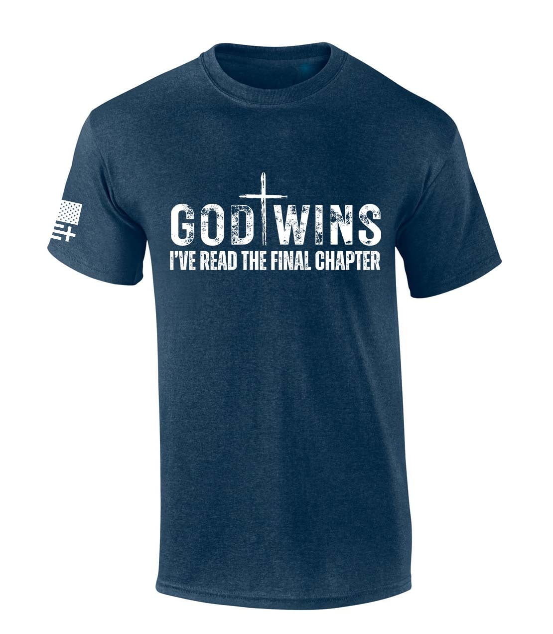 Mens Christian Tshirt God Wins I've Read The Final Chapter Short Sleeve ...