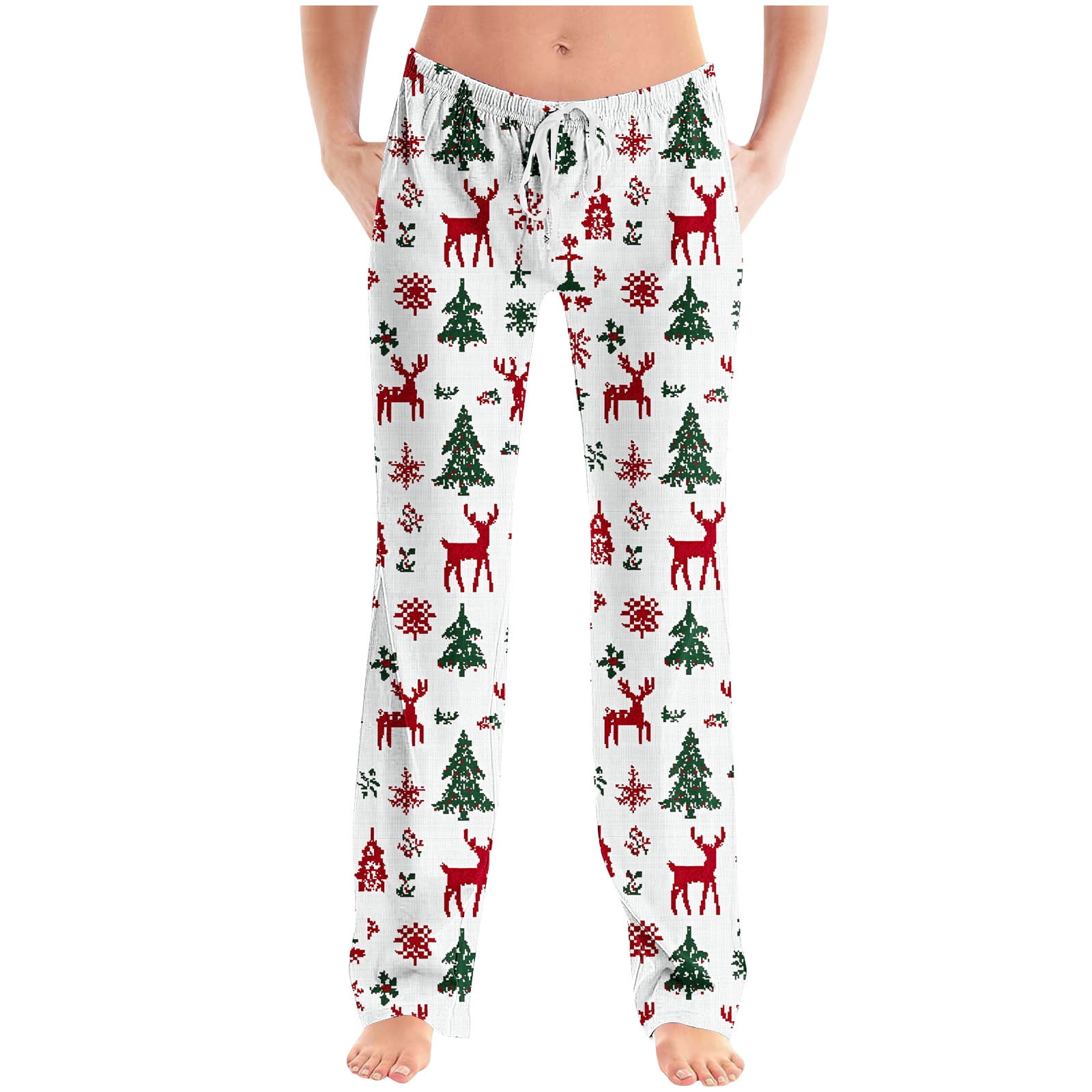 Mens Christmas Pajama Pants Big & Tall Sleep Lounge Pants Drawstring ...