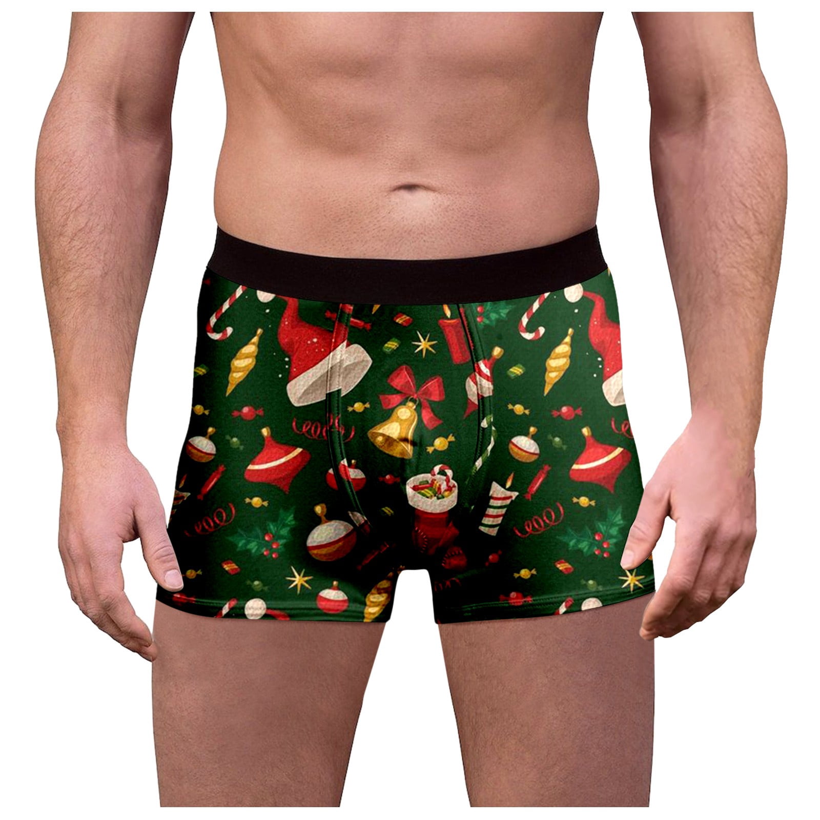 Mens Christmas Underwear Boxer Briefs Funny Novelty 3D Print Xmas ...