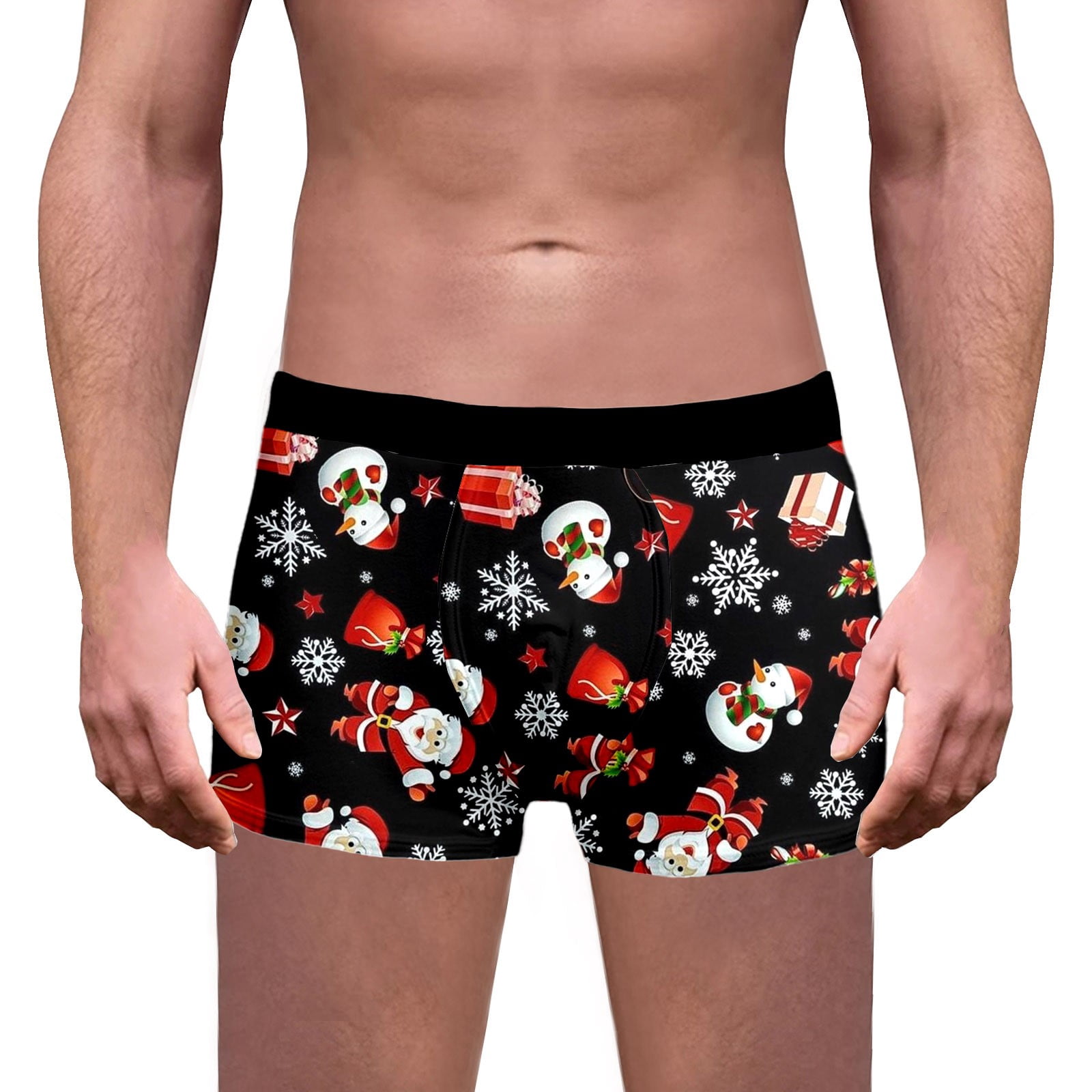 Mens Christmas Underwear Boxer Briefs Funny Novelty Holiday Boxers ...