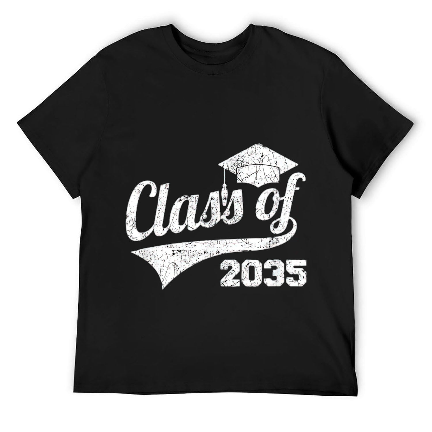 Mens Class of 2035 Vintage Senior High School Graduation T-Shirt Black ...