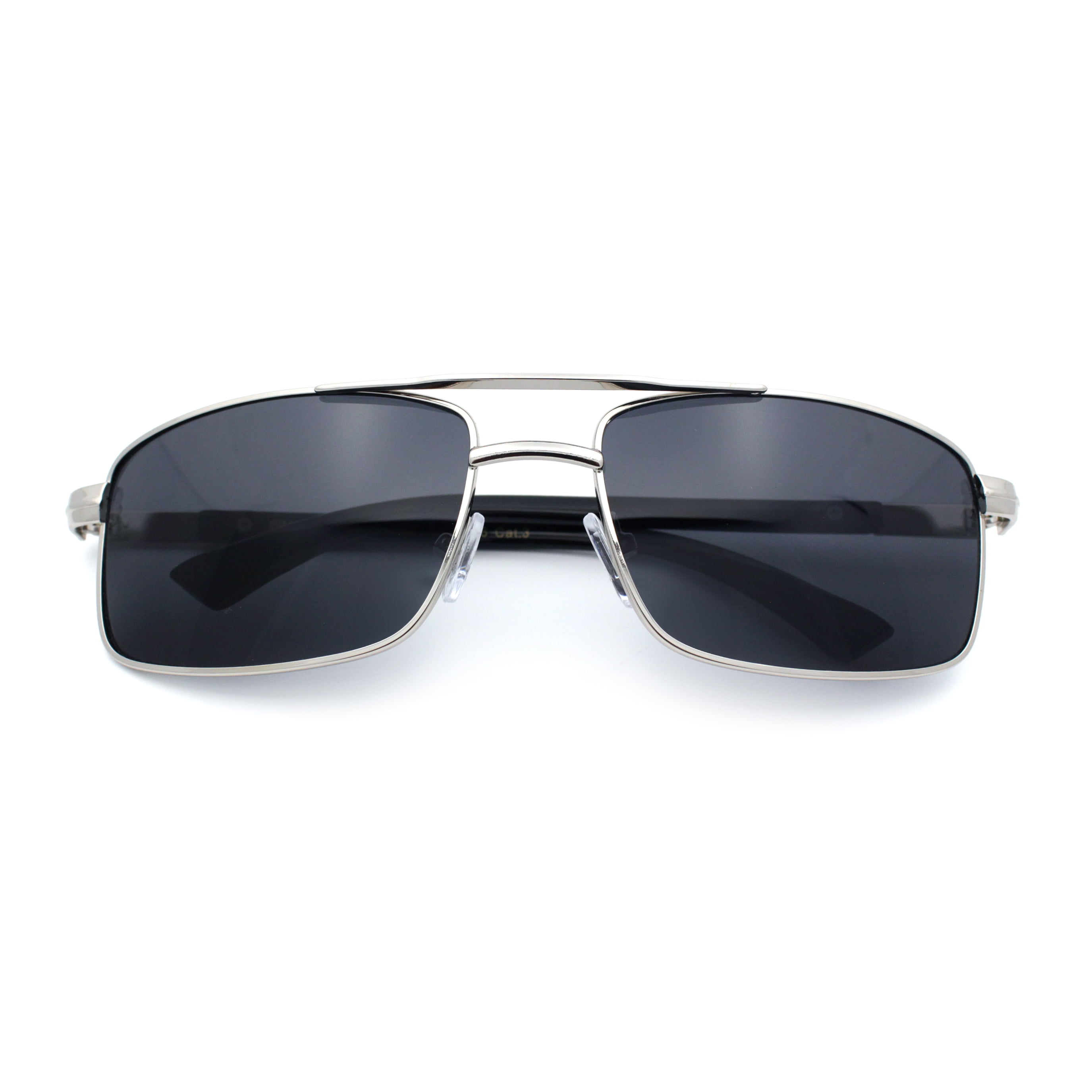 Mens Classic Agent Narrow Rectangle Officer Metal Rim Manly Sunglasses ...