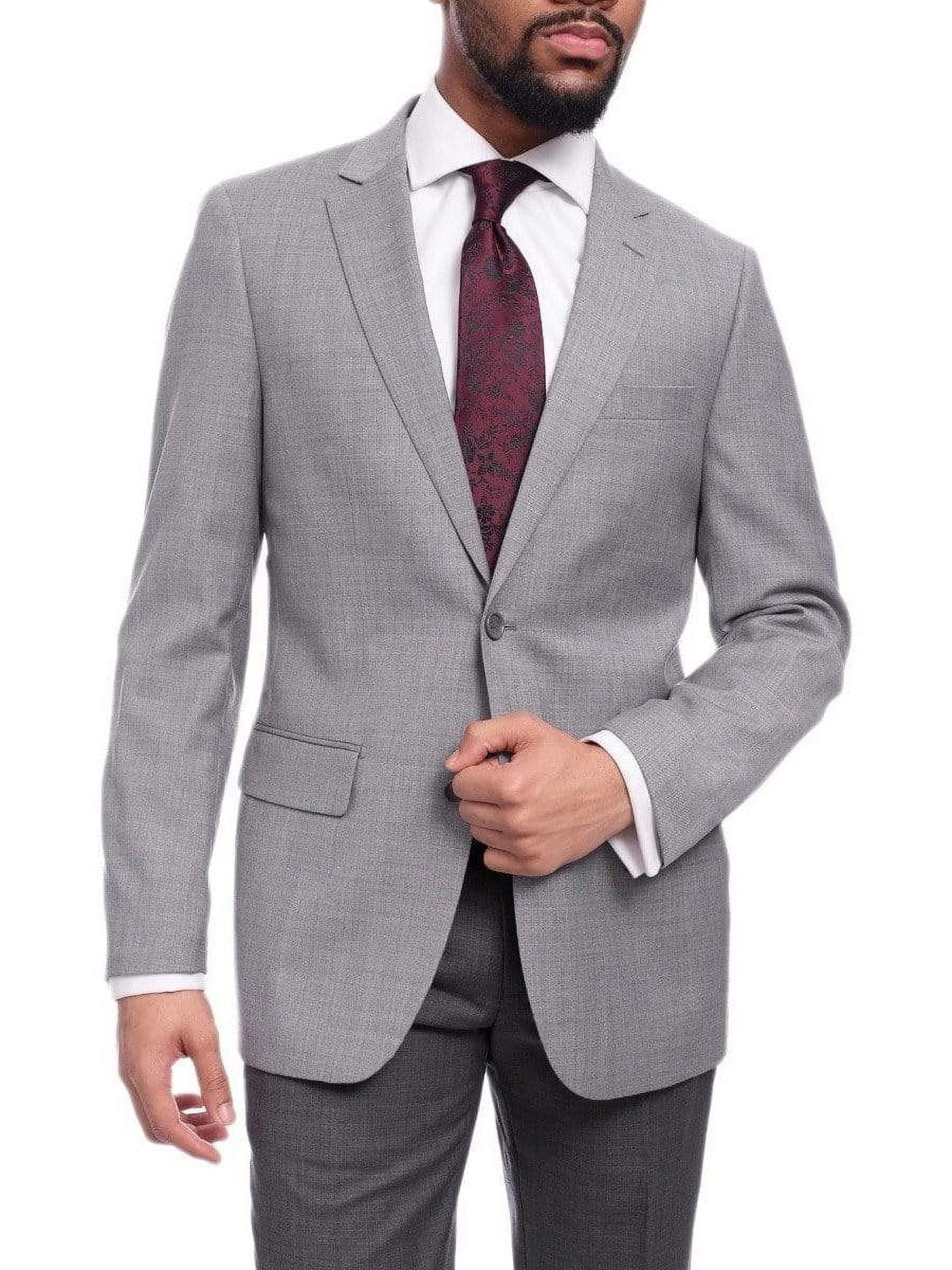 Mens Classic Fit Light Gray Heather Two Button Wool Blazer Sportcoat ...