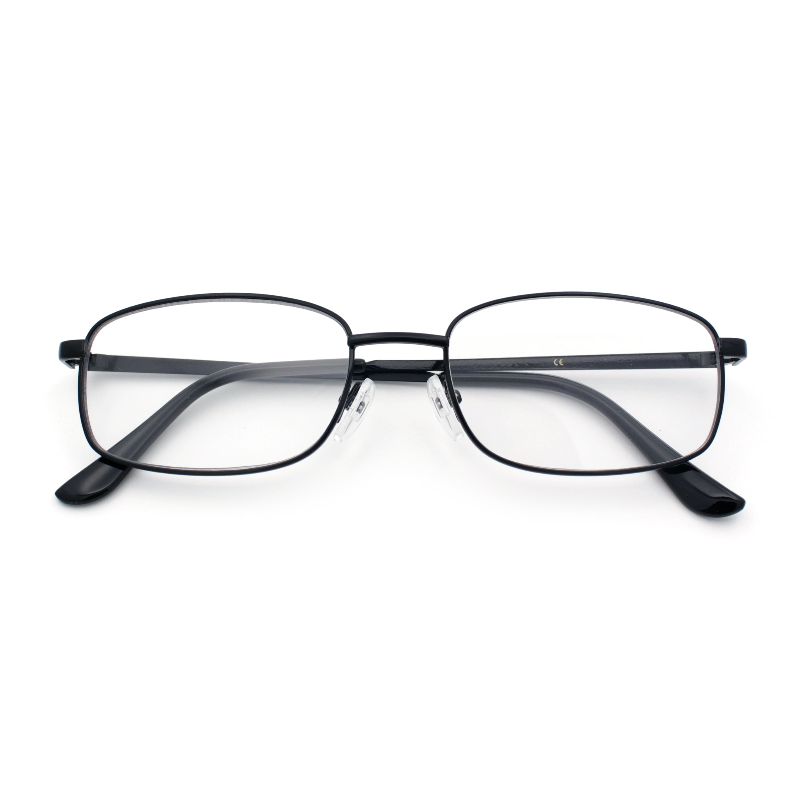 Mens Classic Narrow Rectangle Clear Lens Fashion Eyeglasses Black ...