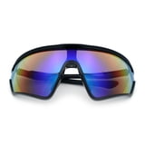 Mens Classic Oversized Shield Color Mirror Wrap Around Sport Plastic ...