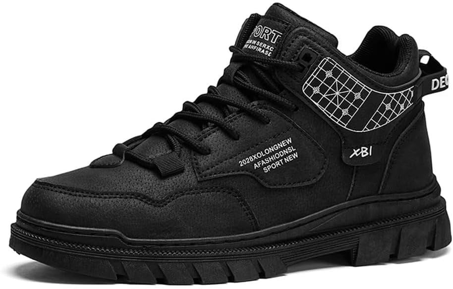 Mens Classic Work Boots Lace-up High Top Slip Resistant Lightweight ...