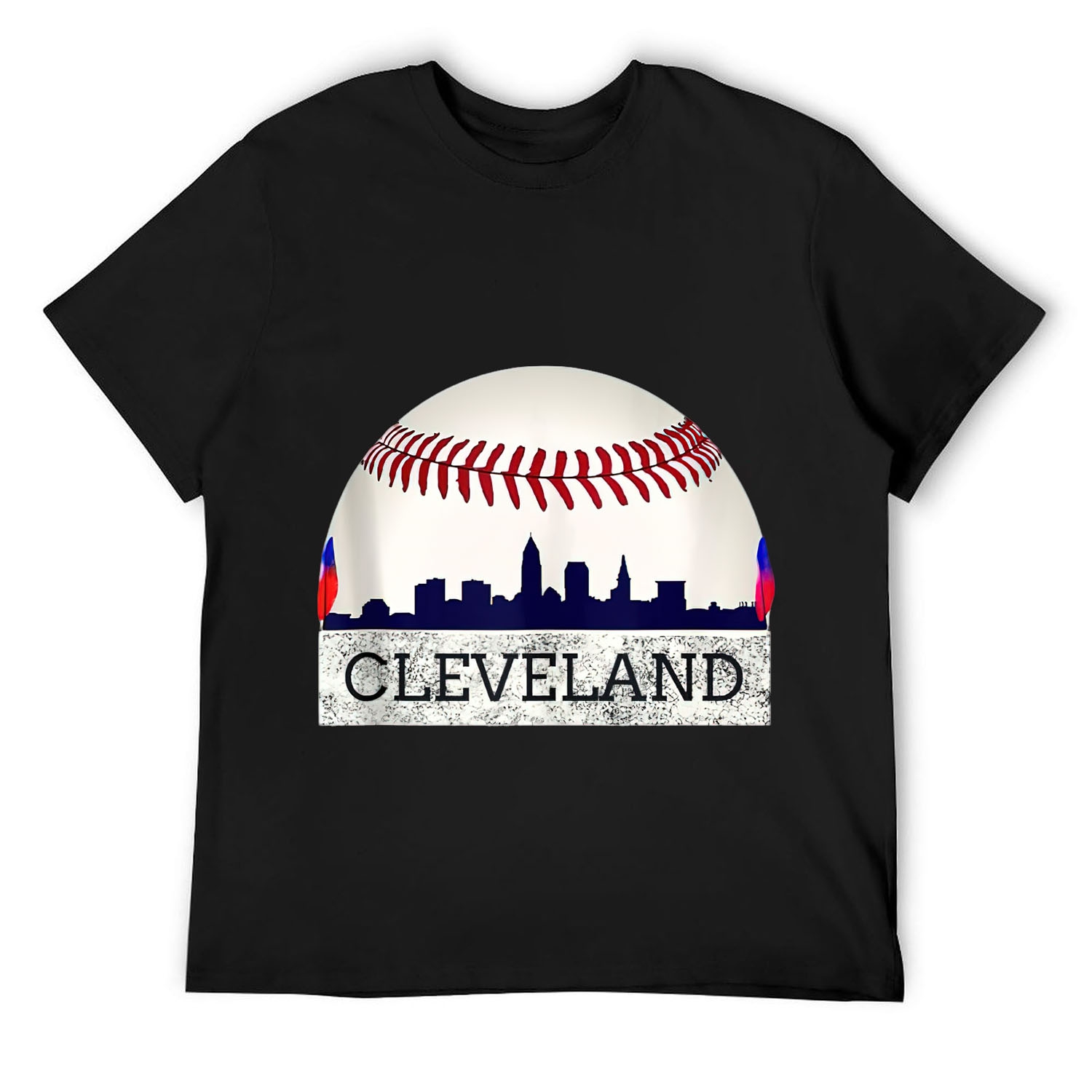 Mens Cleveland Hometown Indian Tribe Tshirt Skyline Ball Design T Shirt ...