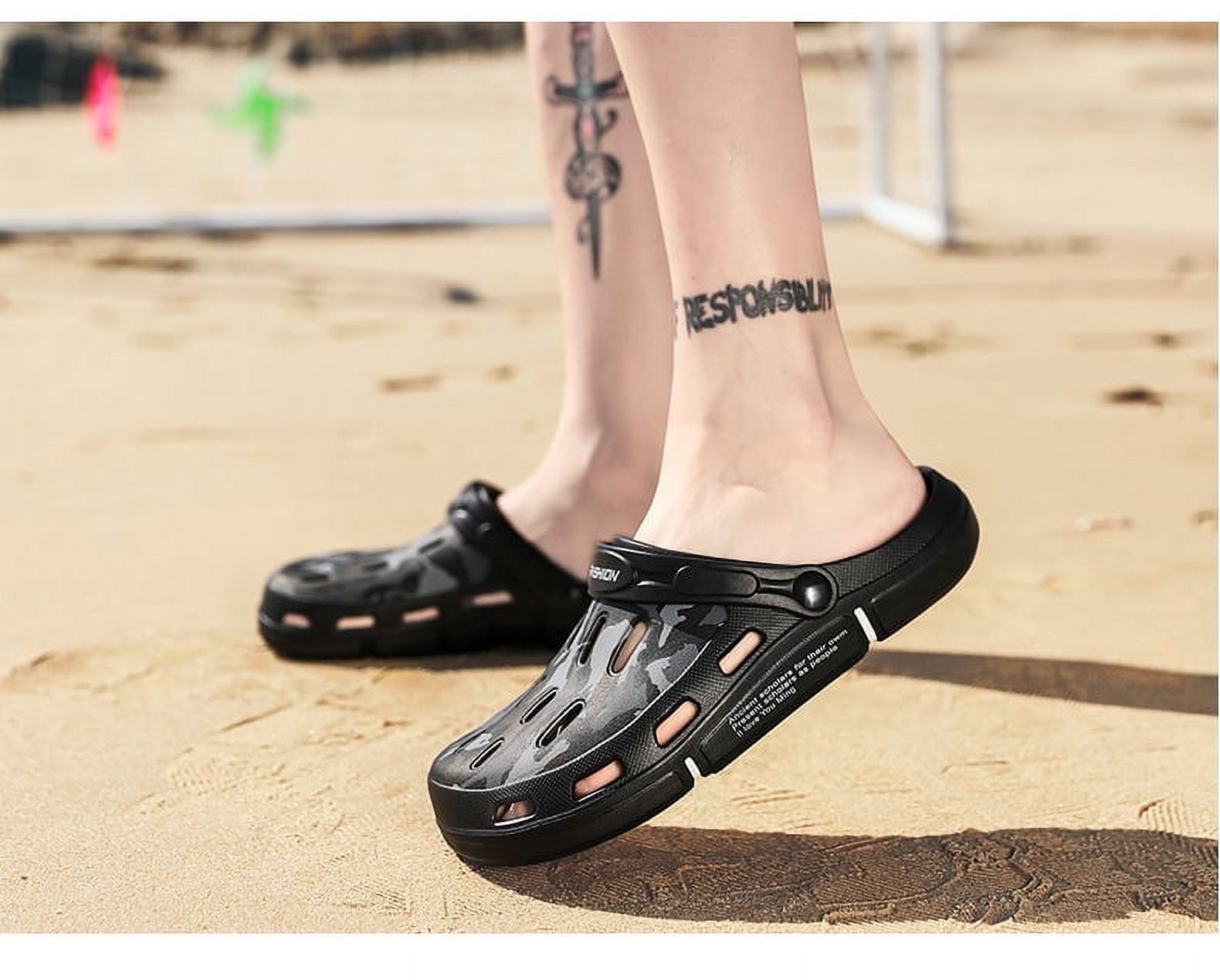 Mens Clogs Garden Shoes Beach Slippers Swimming Slip Resistant ...