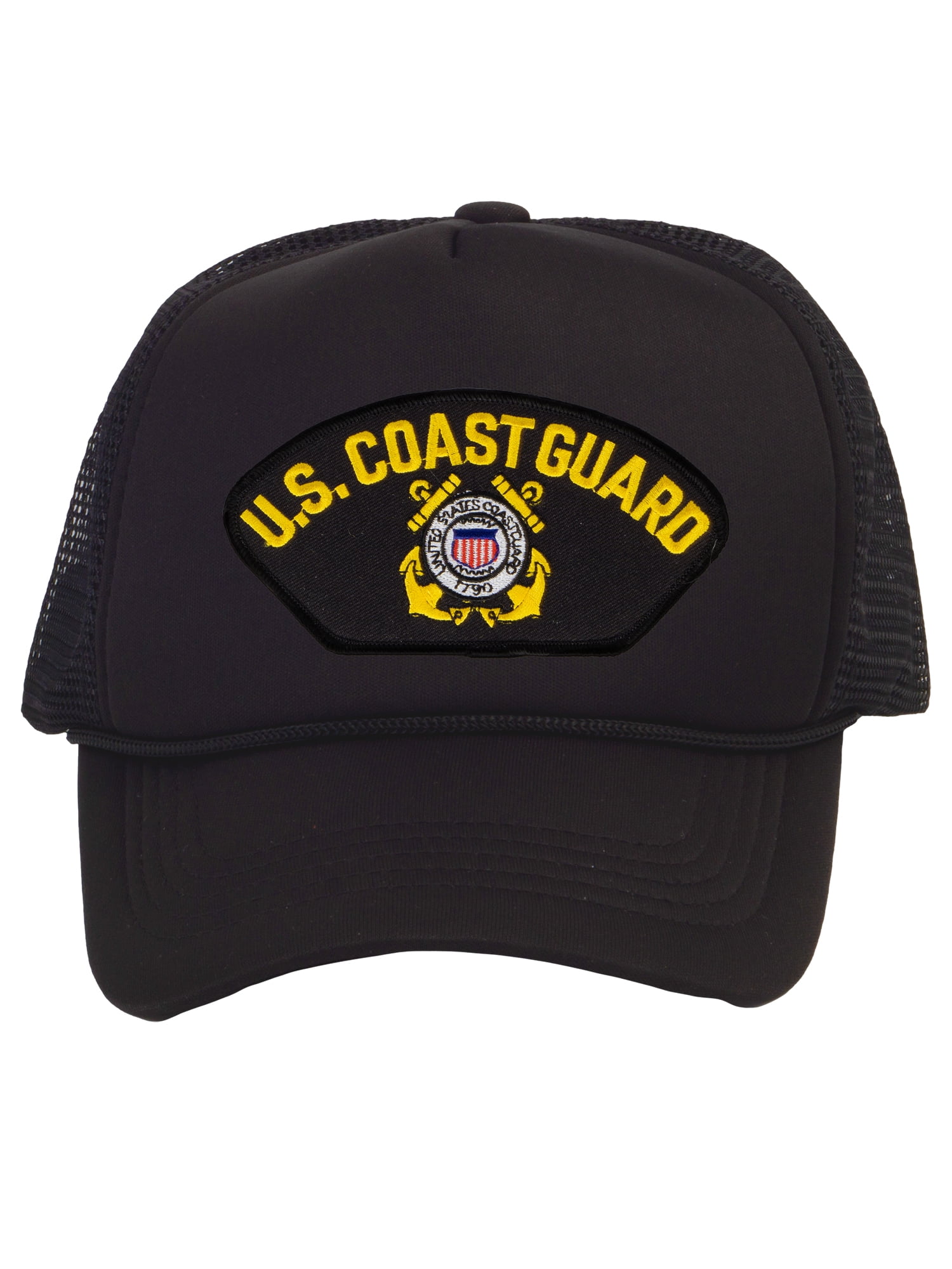 Mens Coast Guard Trucker Hat - Adjustable Snapback Cap, Logo Black - Walmart.com