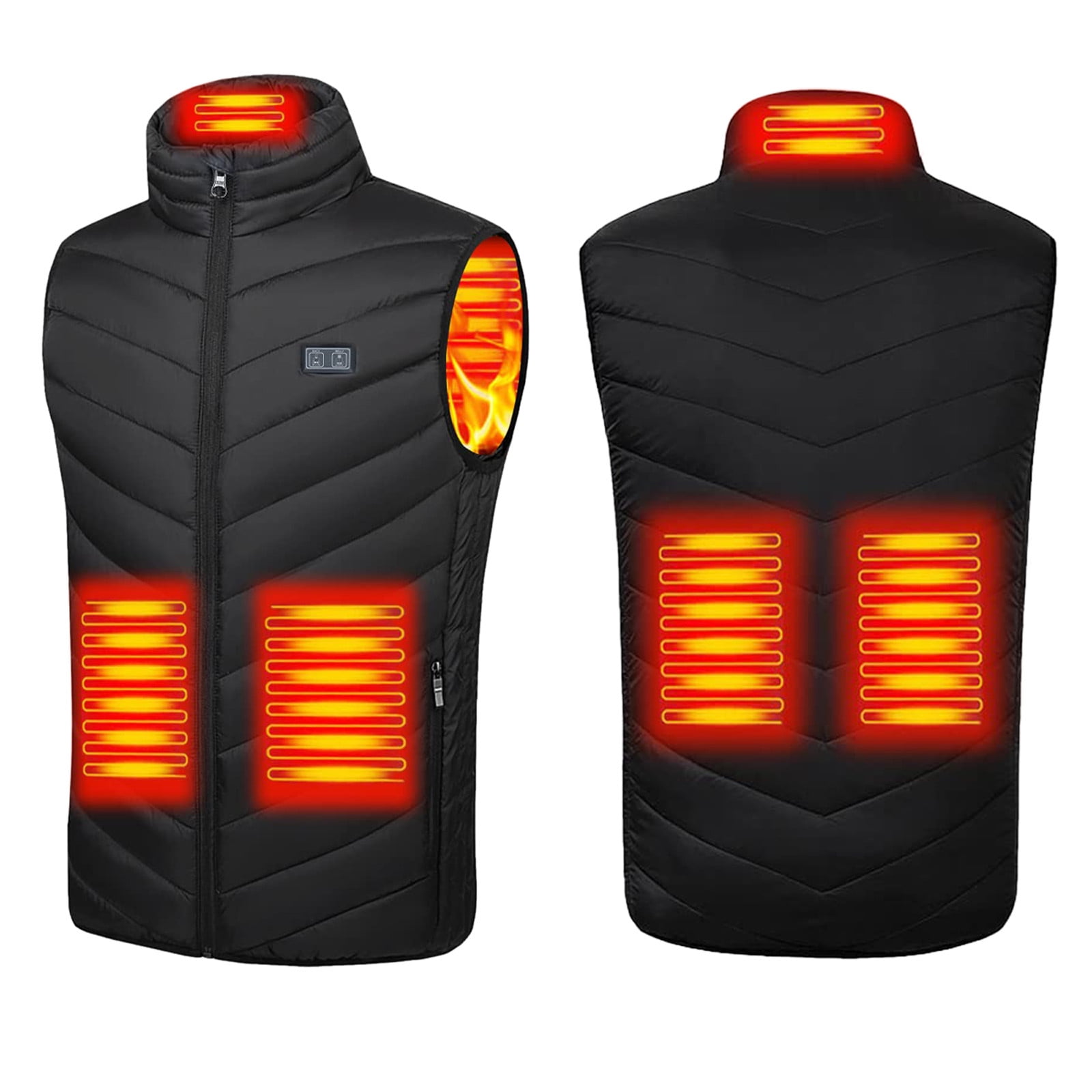 Mens Coat Heating Vest Dual Control Usb Charging 5-Zone Three Gear ...