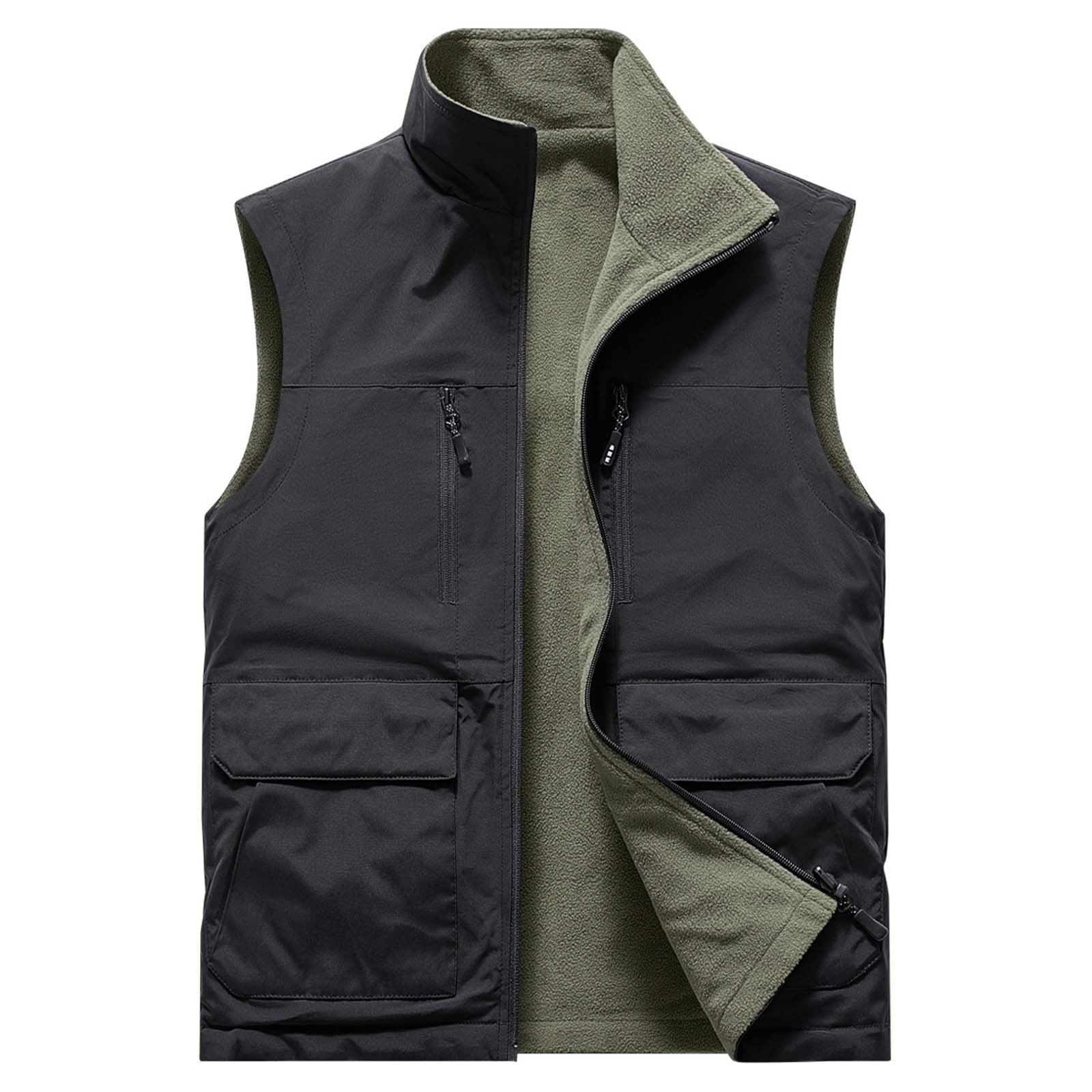 Mens Coats,Reversible Wear Spring and Fall Padded Vest Men's Outdoor ...