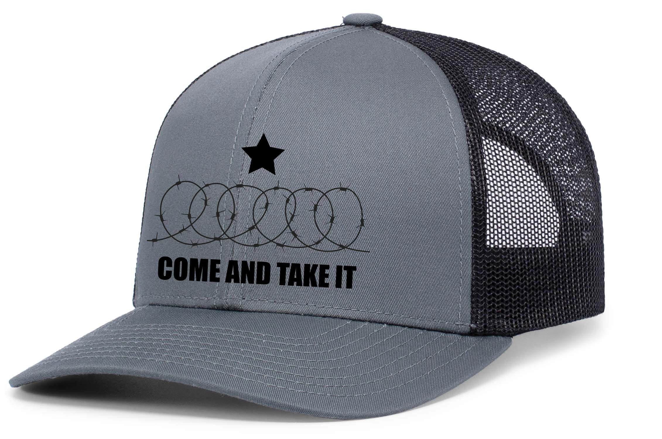 Mens Come and Take It Hat Texas Border Barbed Wire Mesh Back Trucker ...