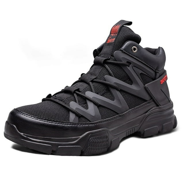 Mens Composite Toe Work Boot Anti-Smash Safety Shoes Indestructible ...