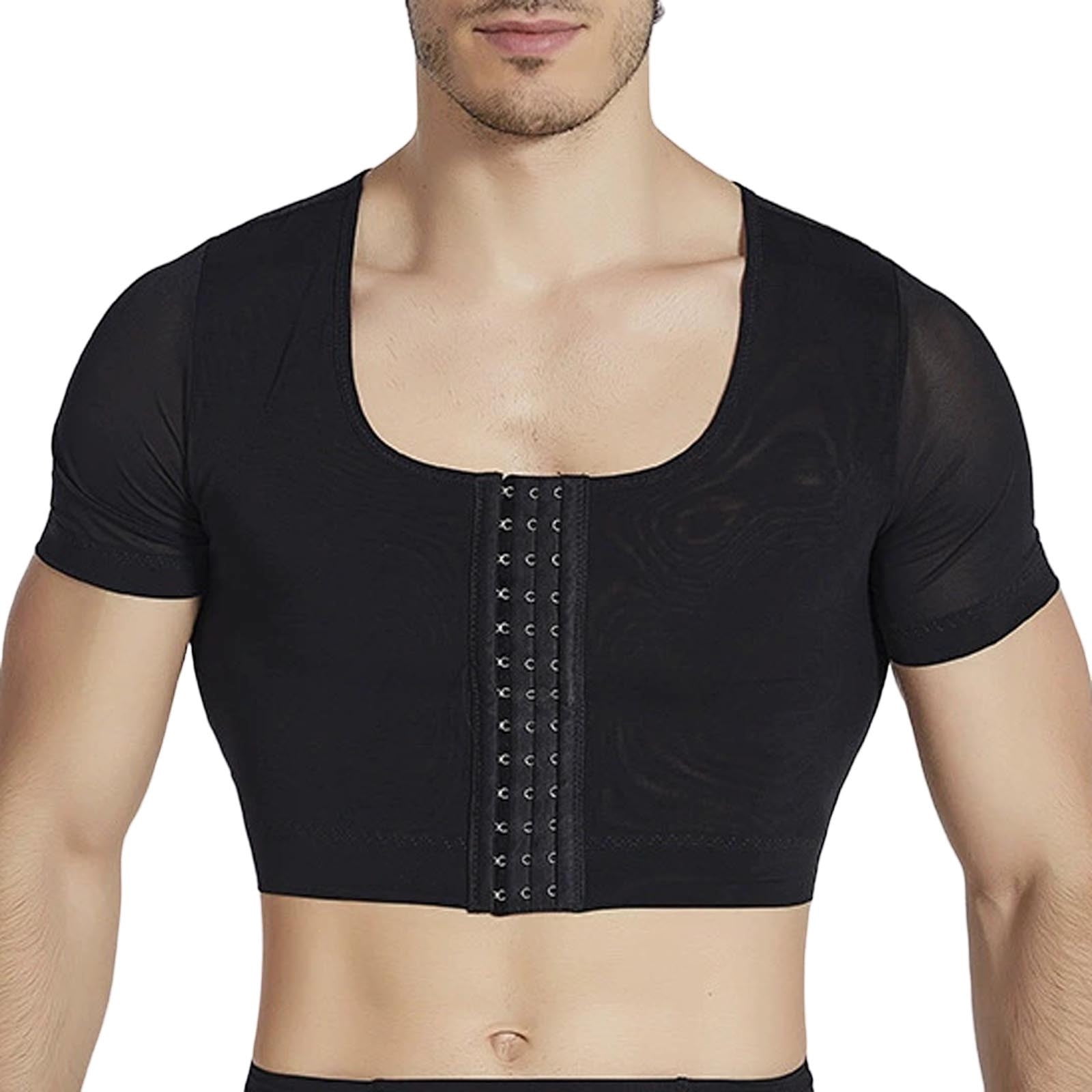 Mens Compression Corset Vest Workout Fajas para Hombres Back Support ...