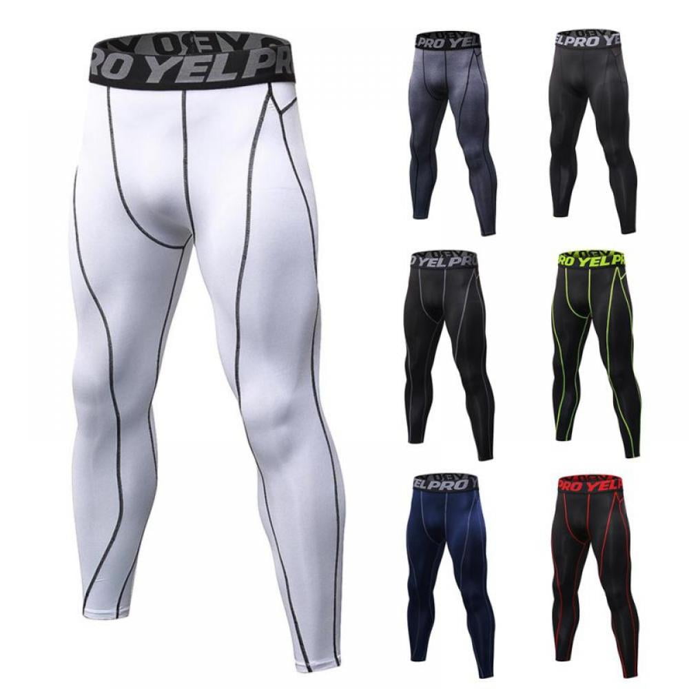 Mens Compression Pants Running Tights Workout Leggings Cool Dry