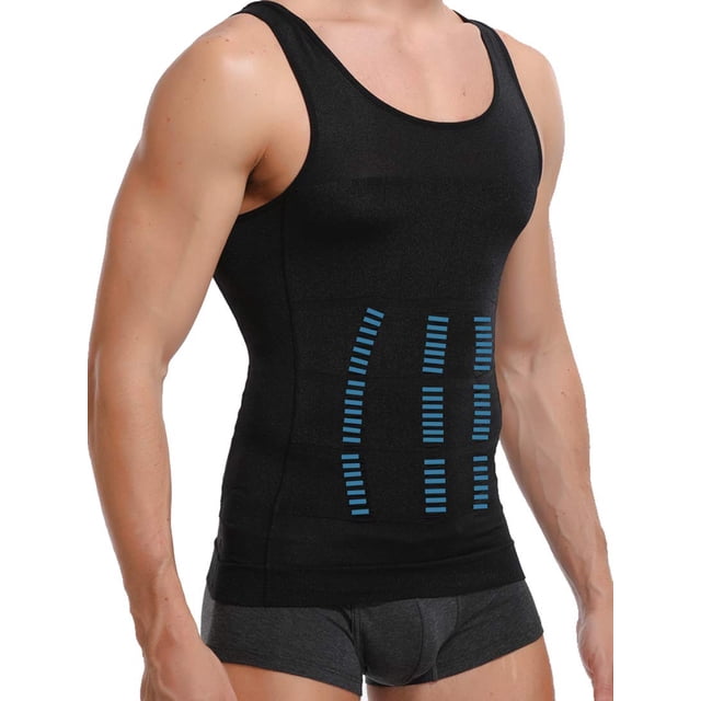 Mens Compression Undershirts Ultra Slimming Body Shaper Belly Control ...