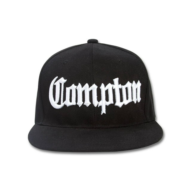 Adjustable Mens Compton Snapback Hat - Embroidered Old English LA, Flat ...