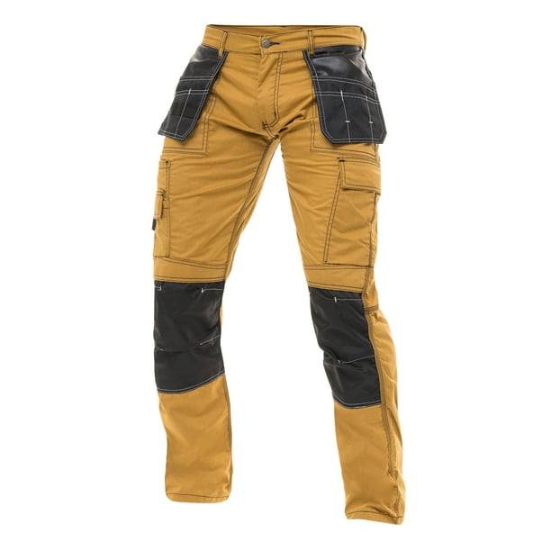 Mens Construction Cordura Pants Carpenter Utility Tool Pockets Heavy ...