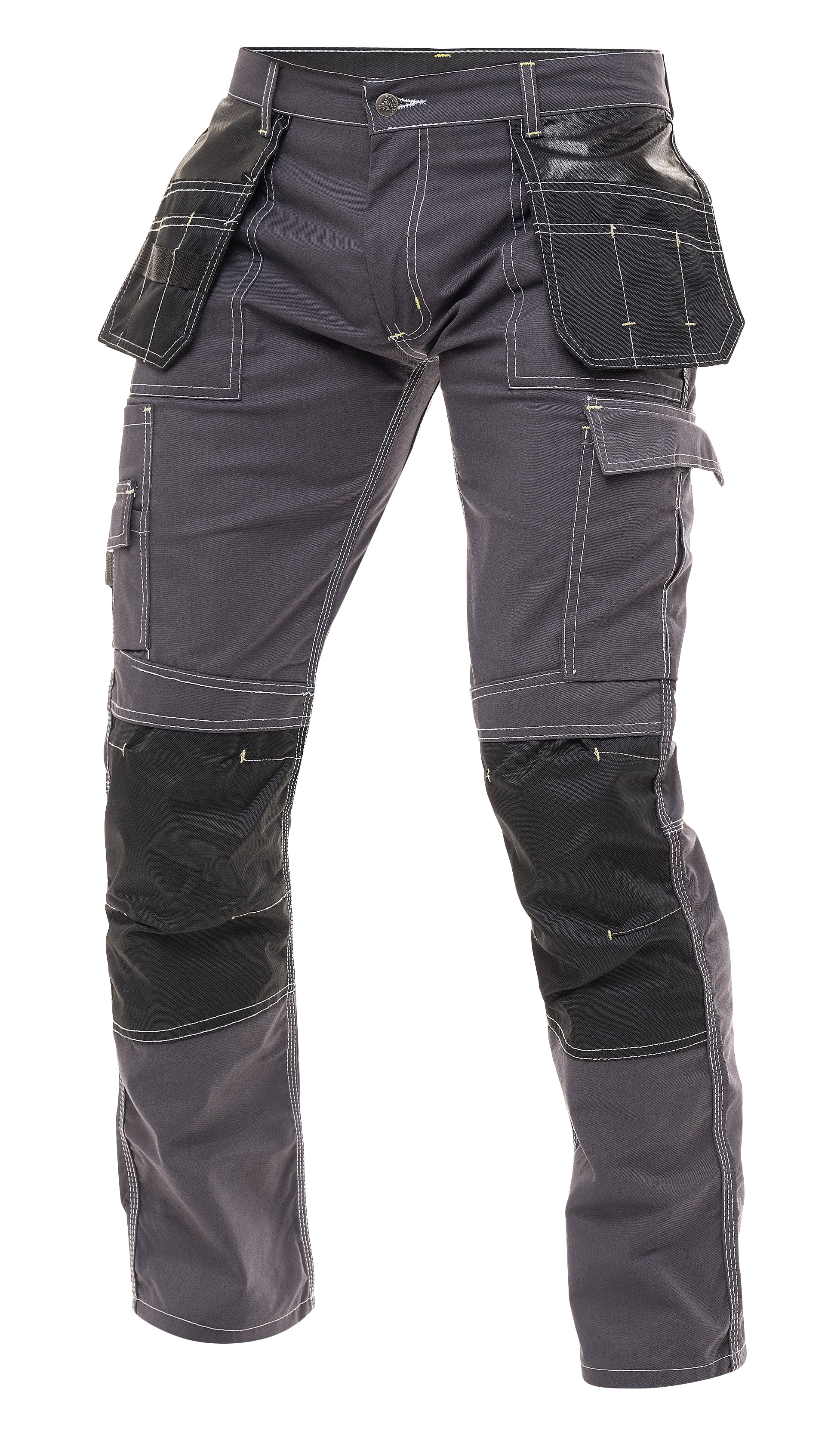 Mens Construction Cordura Pants Carpenter Utility Tool Pockets Heavy ...