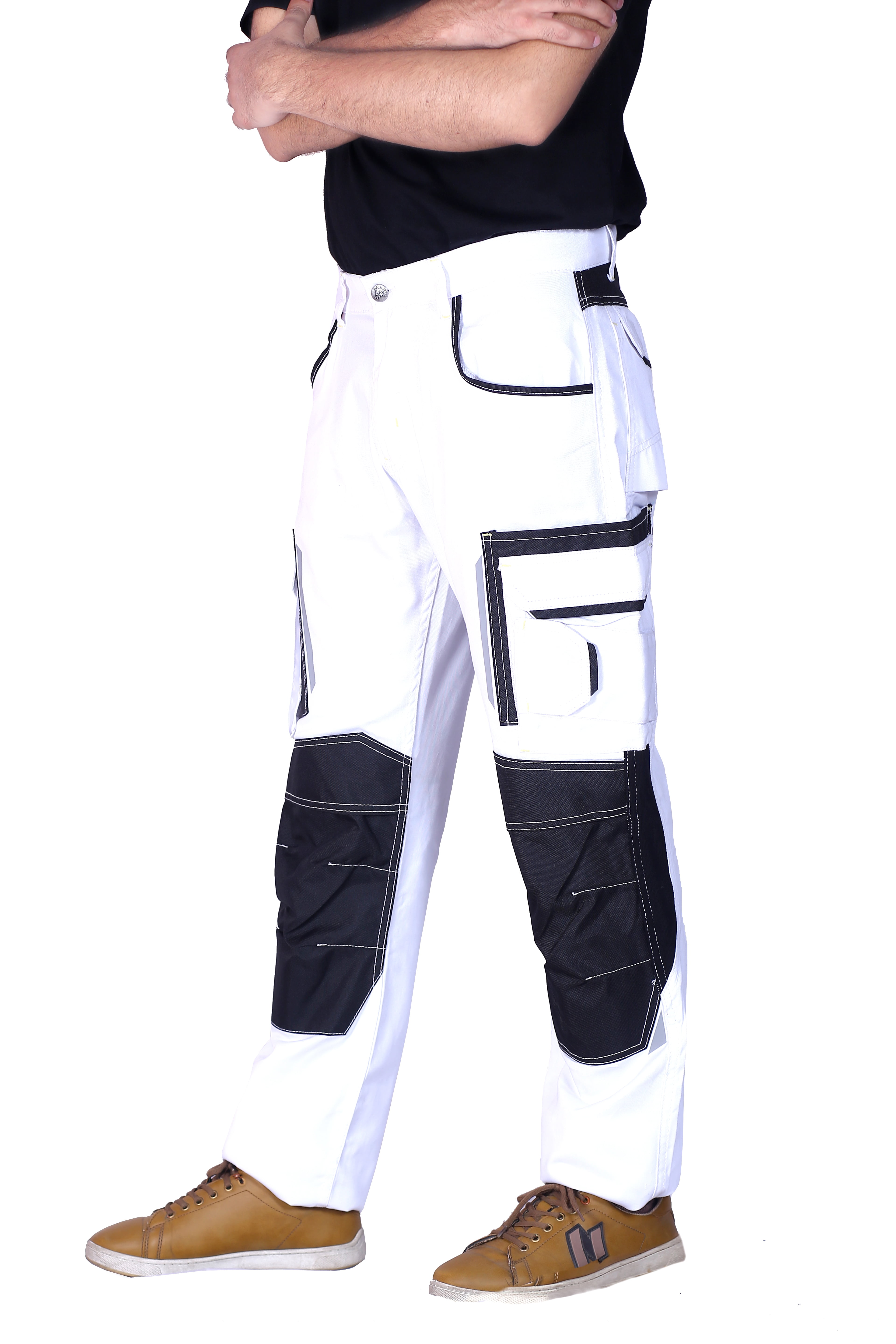 Mens Construction Pants Utility Work Heavy Duty Workwear Trousers ...