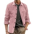 Mens Corduroy Shirt Jackets Casual Long Sleeve Button Up Collared Work ...