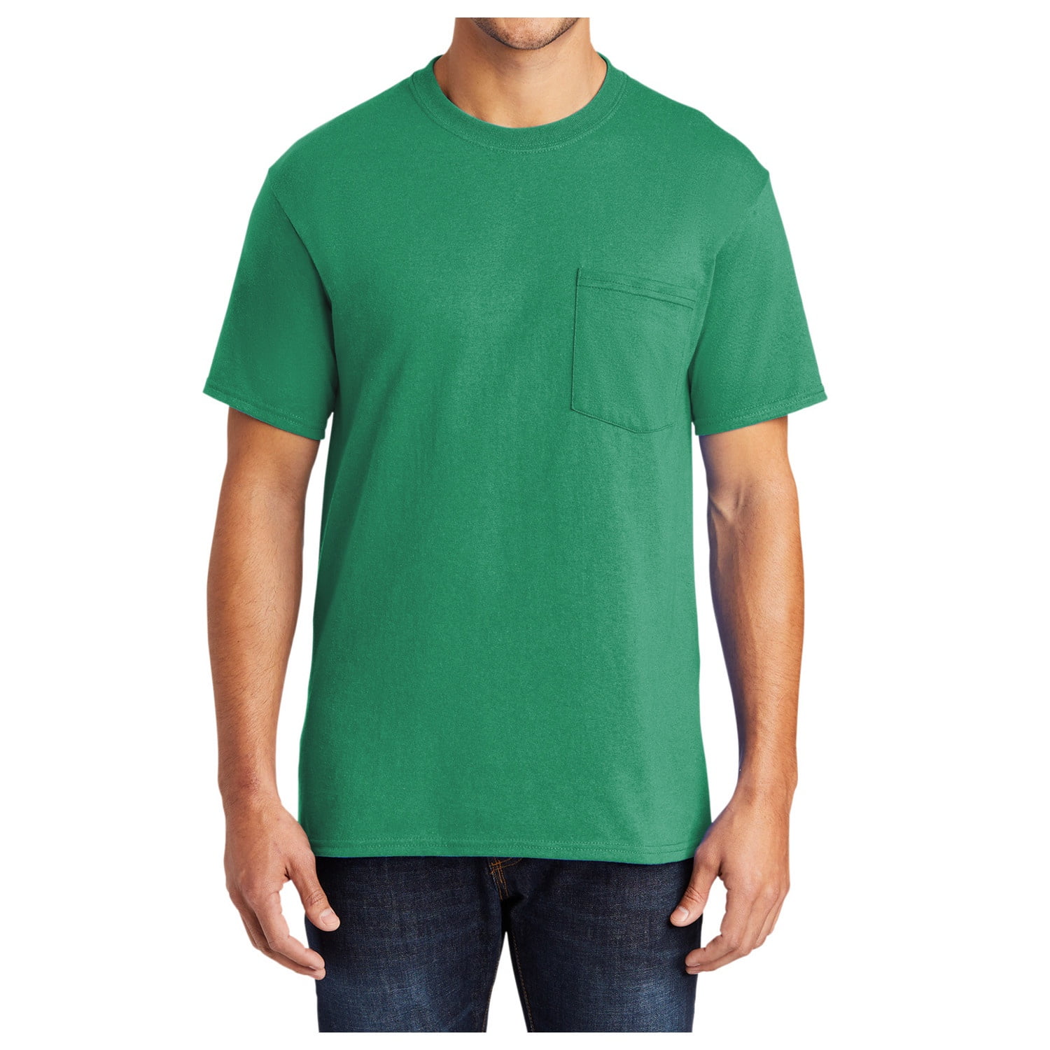 Men's Core Blend Cotton/Polyester Pocket Tee Kelly 4X-Large - Walmart.com