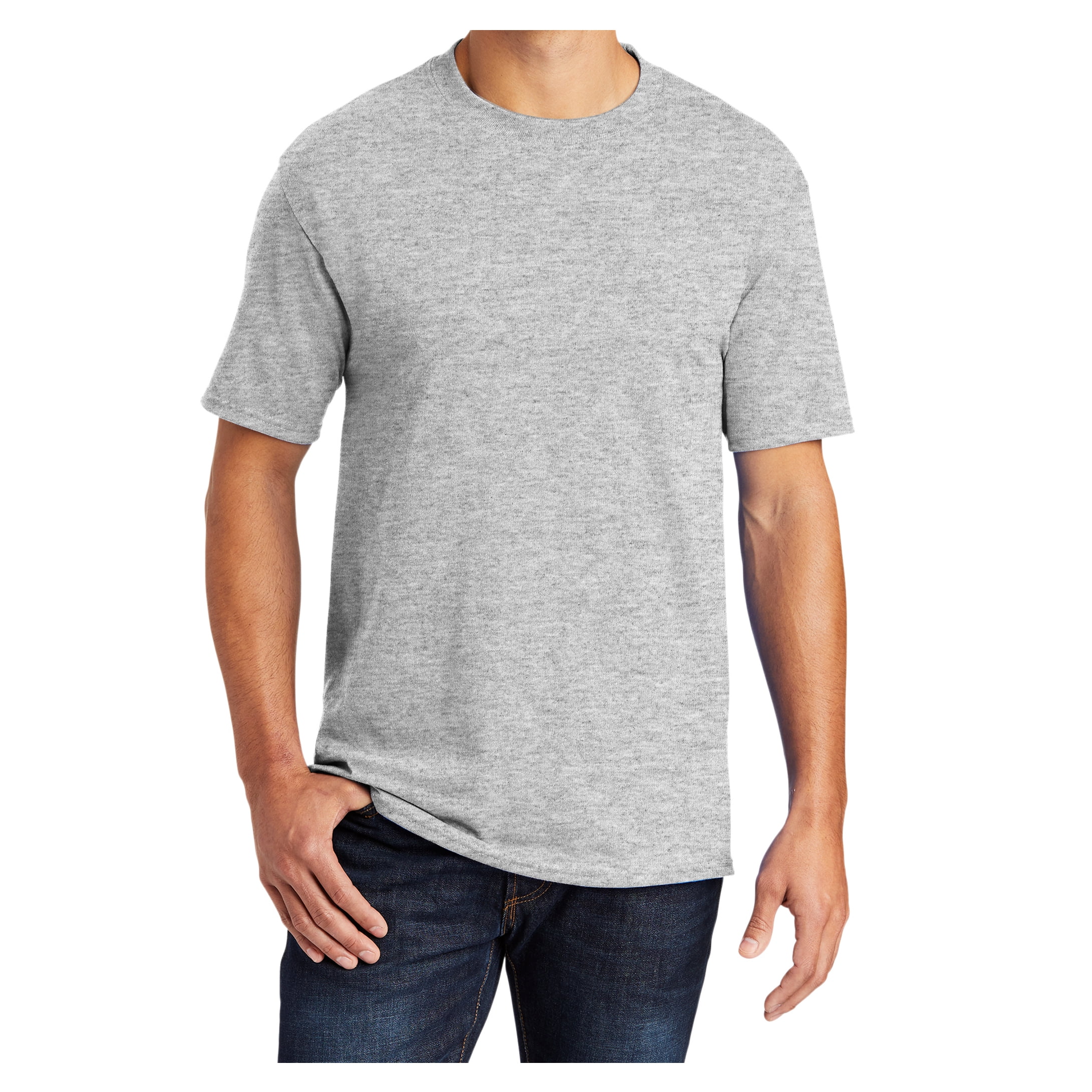 Mens Core Blend Cotton/Polyester Tee Shirt Ash 5XL - Walmart.com