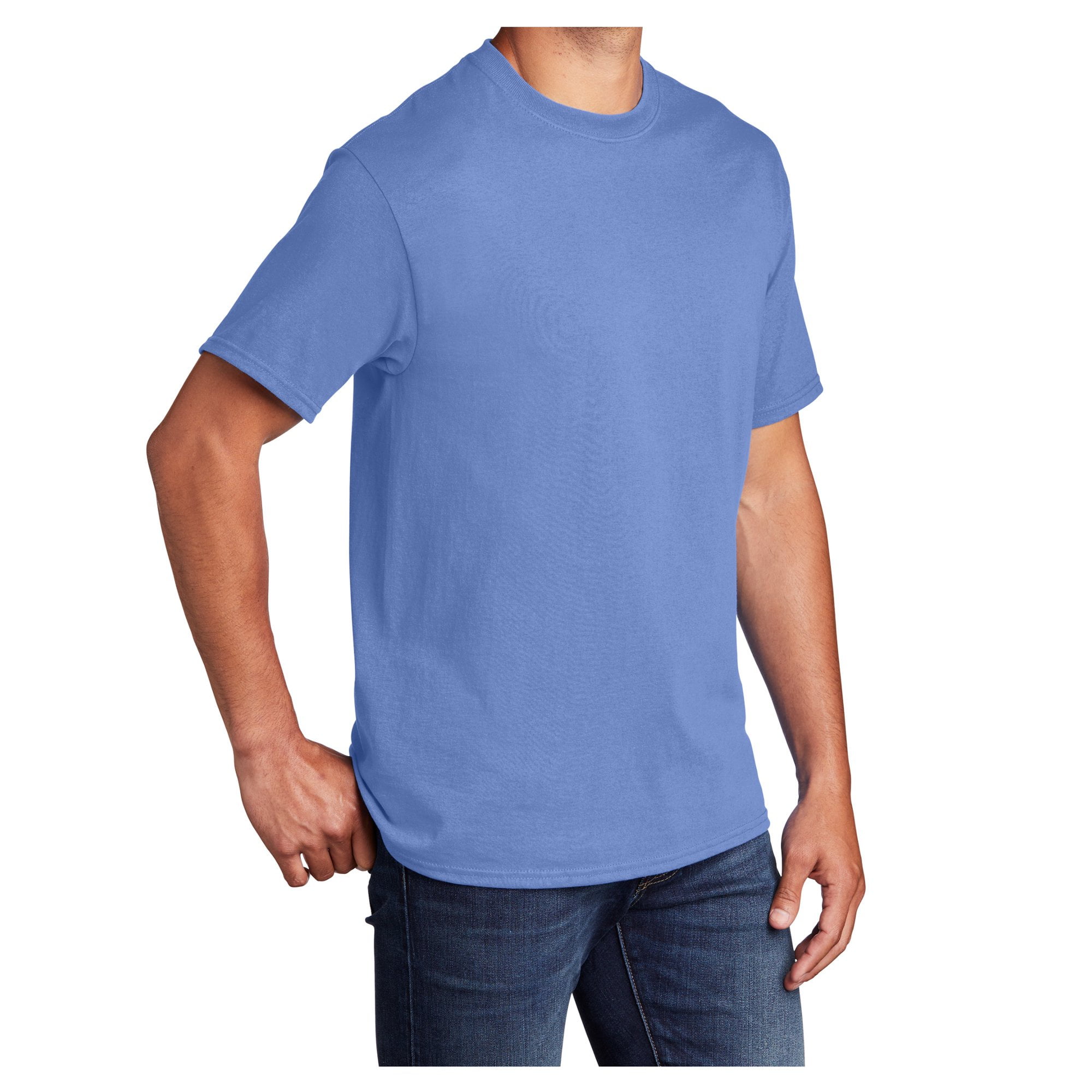 Mens Core Cotton Male T-Shirts Carolina Blue 6XL - Walmart.com