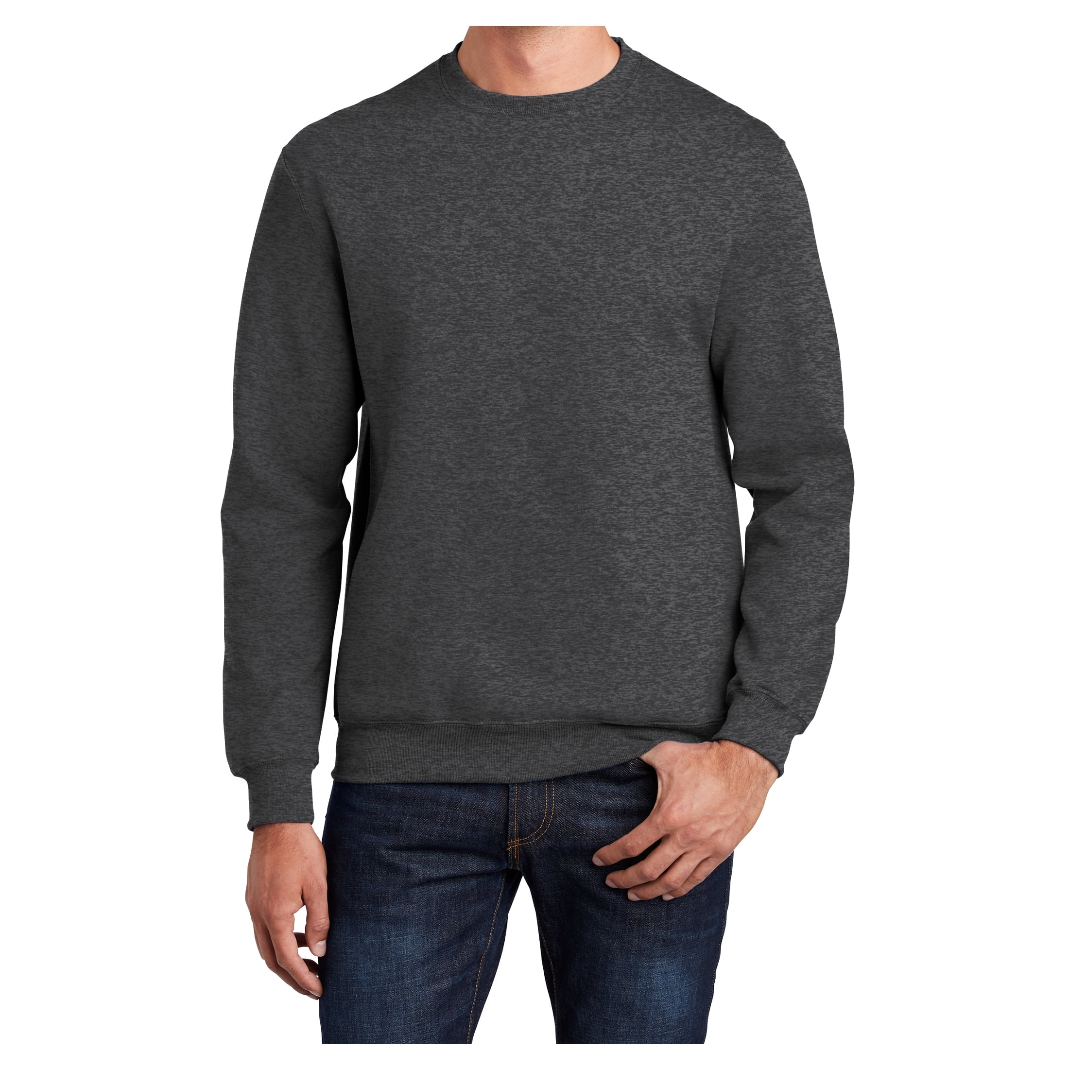 Mens Core Fleece Classic Crewneck Cotton/Poly fleece Sweatshirt Dark ...